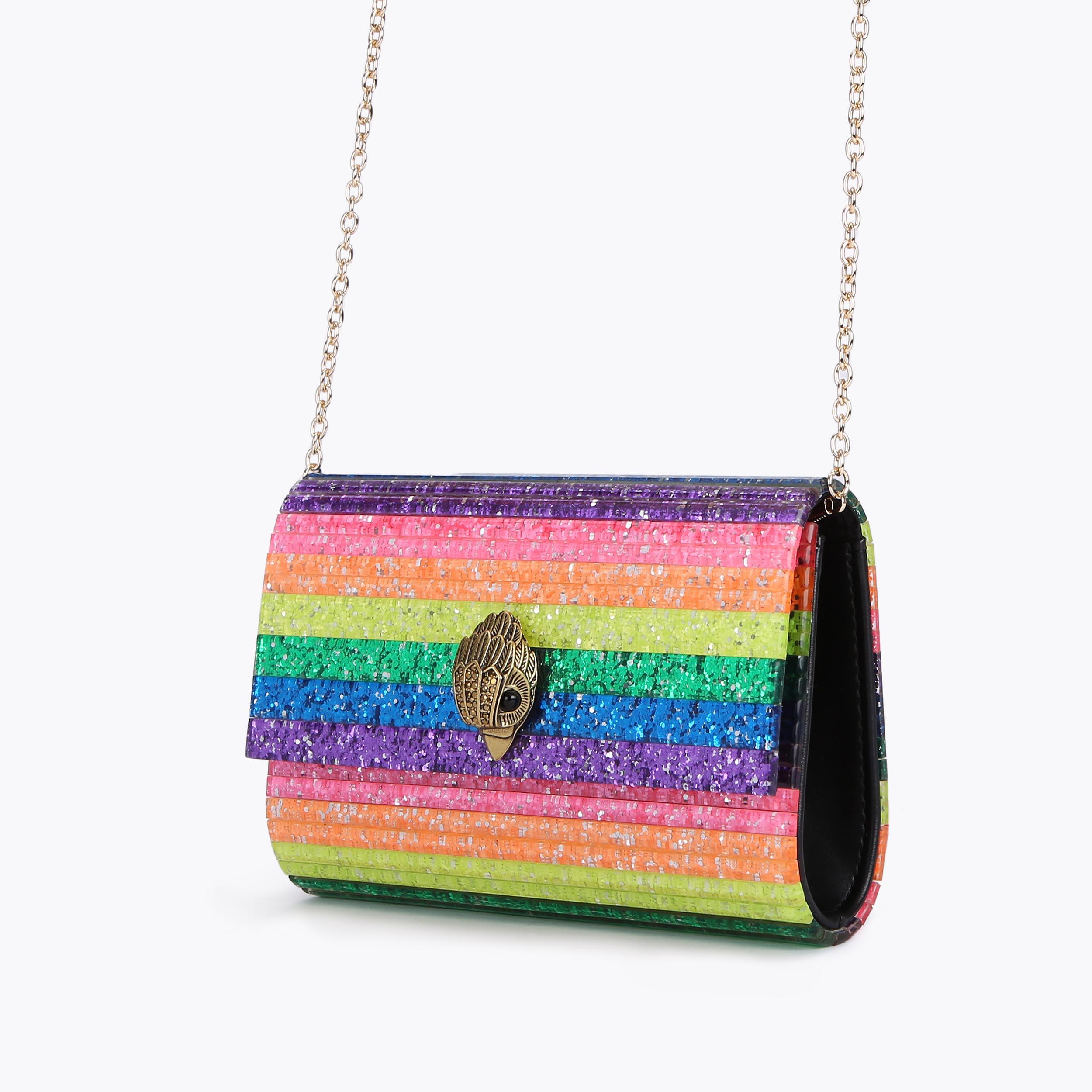 PARTY EAGLE CLUTCH Neon Rainbow Sparkly Acrylic Clutch by KURT GEIGER ...