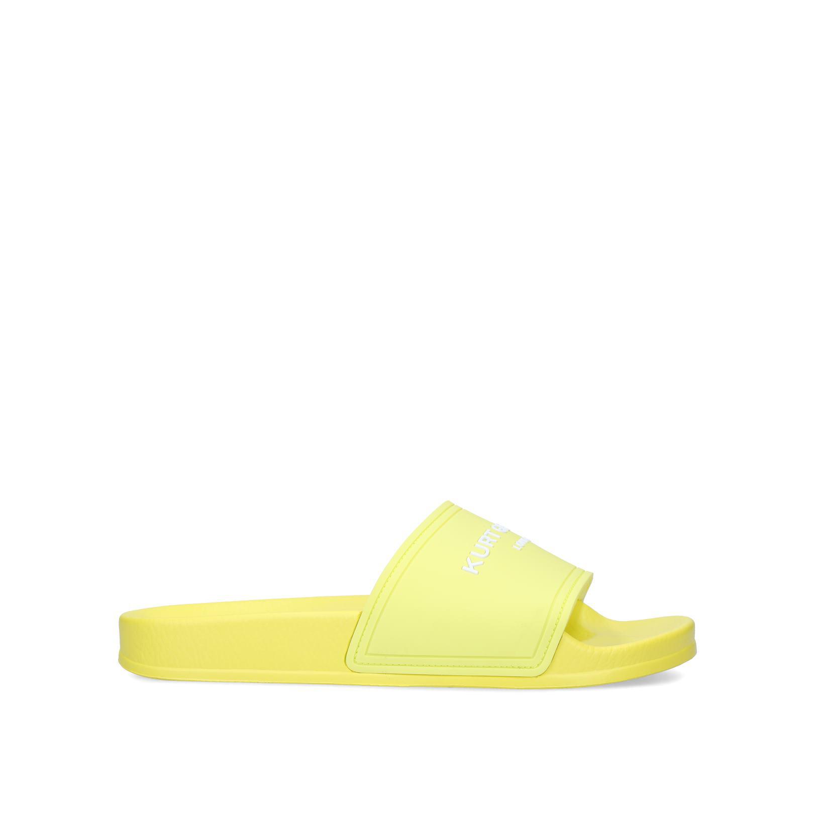 KGL POOL SLIDER MENS Yellow Rubber Slider Sandals by KURT GEIGER LONDON