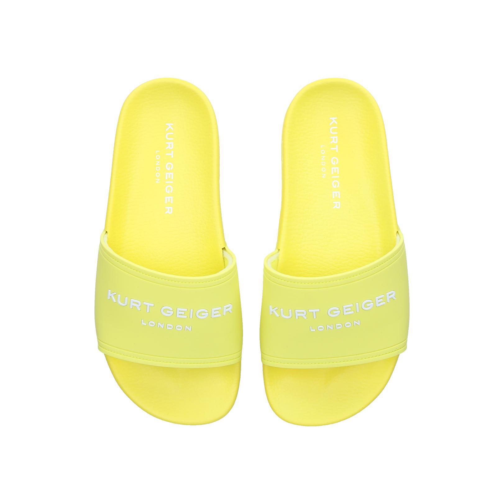 KGL POOL SLIDER MENS Yellow Rubber Slider Sandals by KURT GEIGER LONDON