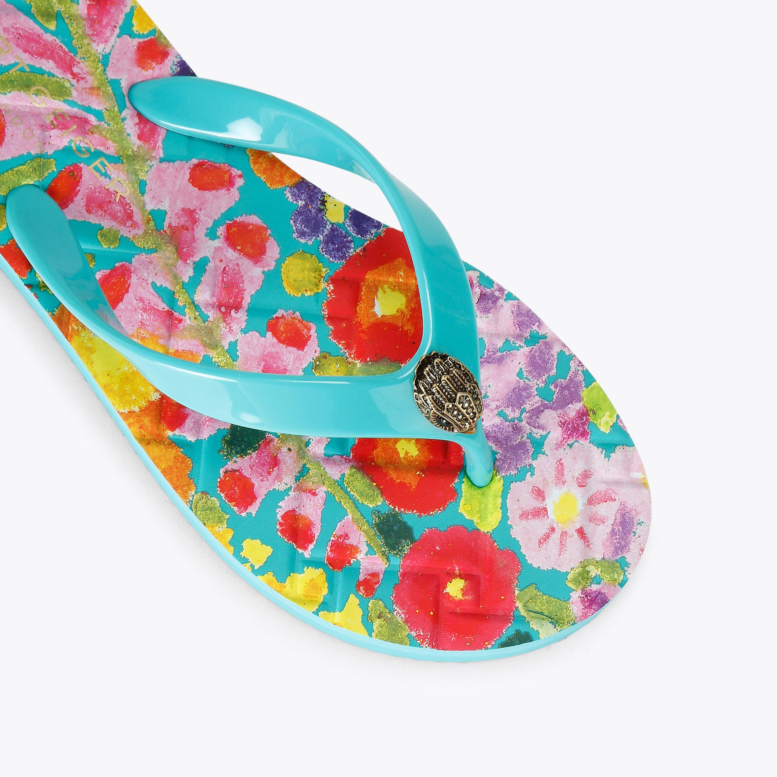 KENSINGTON Q FLIP FLOP Blue Printed Flip Flop Sandal by KURT GEIGER LONDON