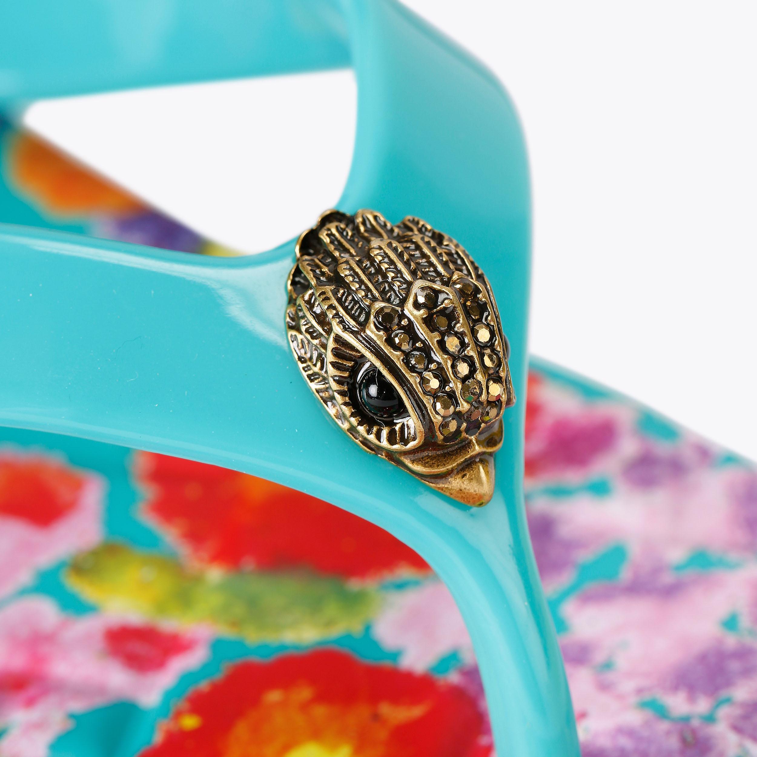 KENSINGTON Q FLIP FLOP Blue Printed Flip Flop Sandal by KURT GEIGER LONDON