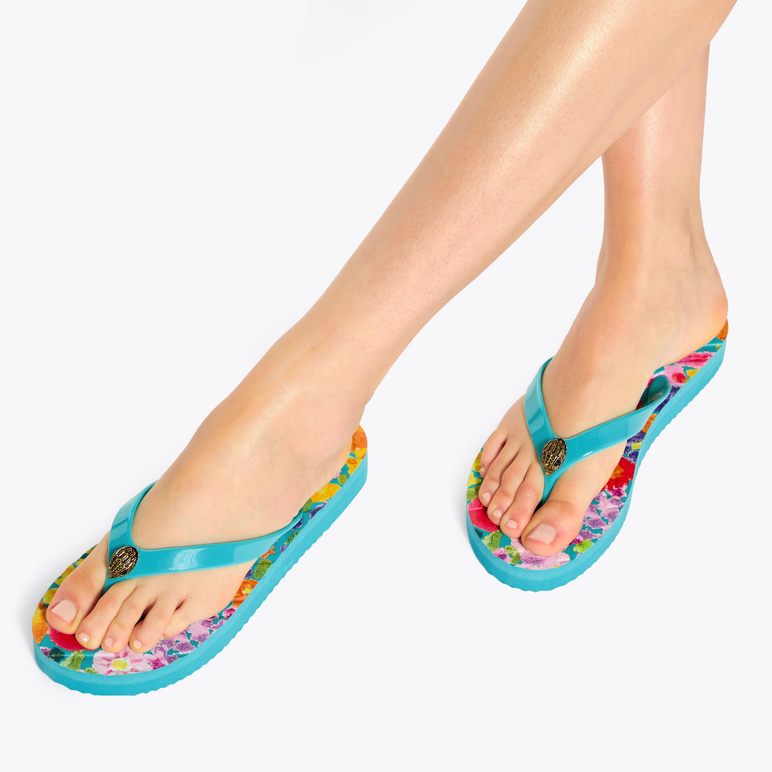 KENSINGTON Q FLIP FLOP Blue Printed Flip Flop Sandal by KURT GEIGER LONDON