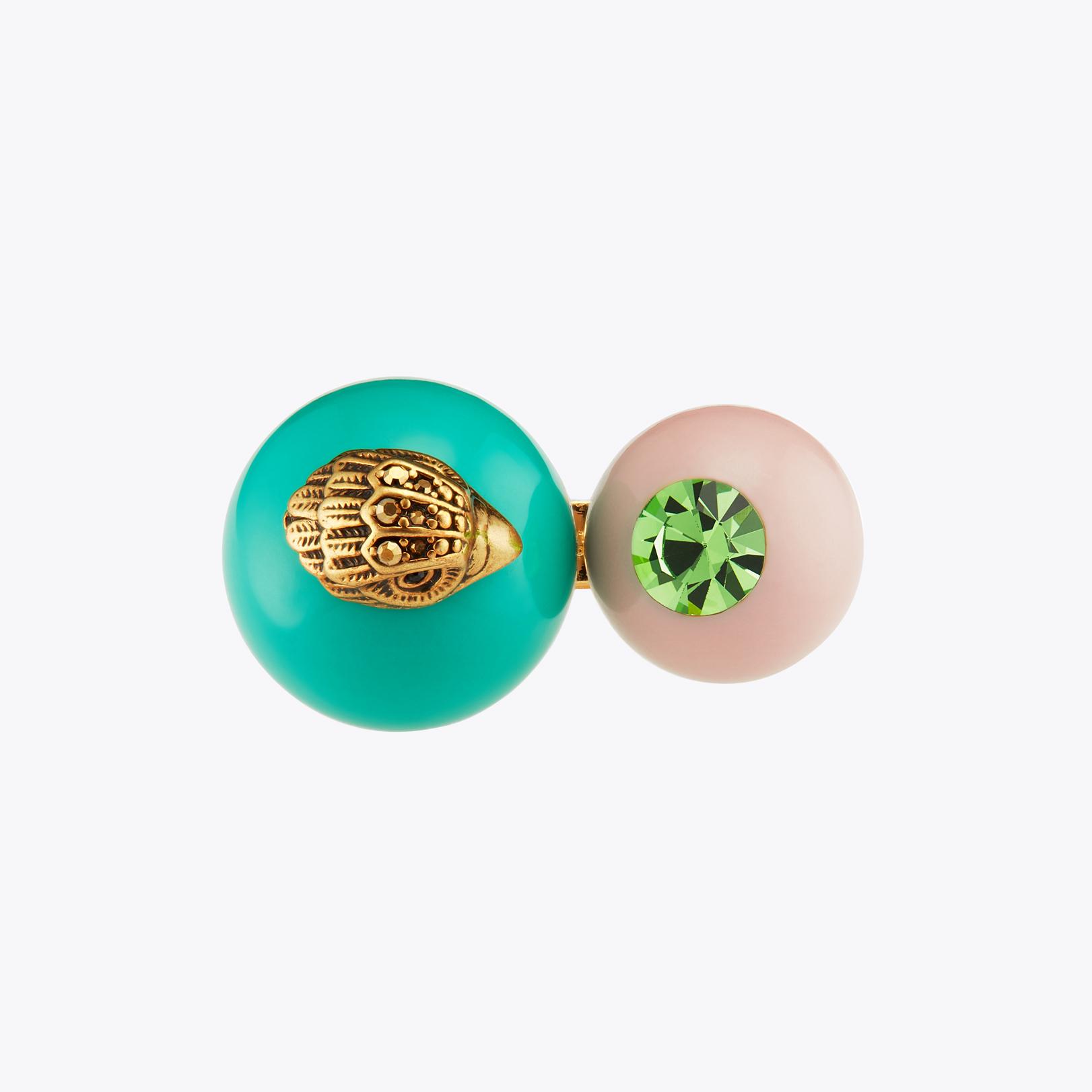DOUBLE BALL RING Green Double Ball Eagle Ring by KURT GEIGER LONDON
