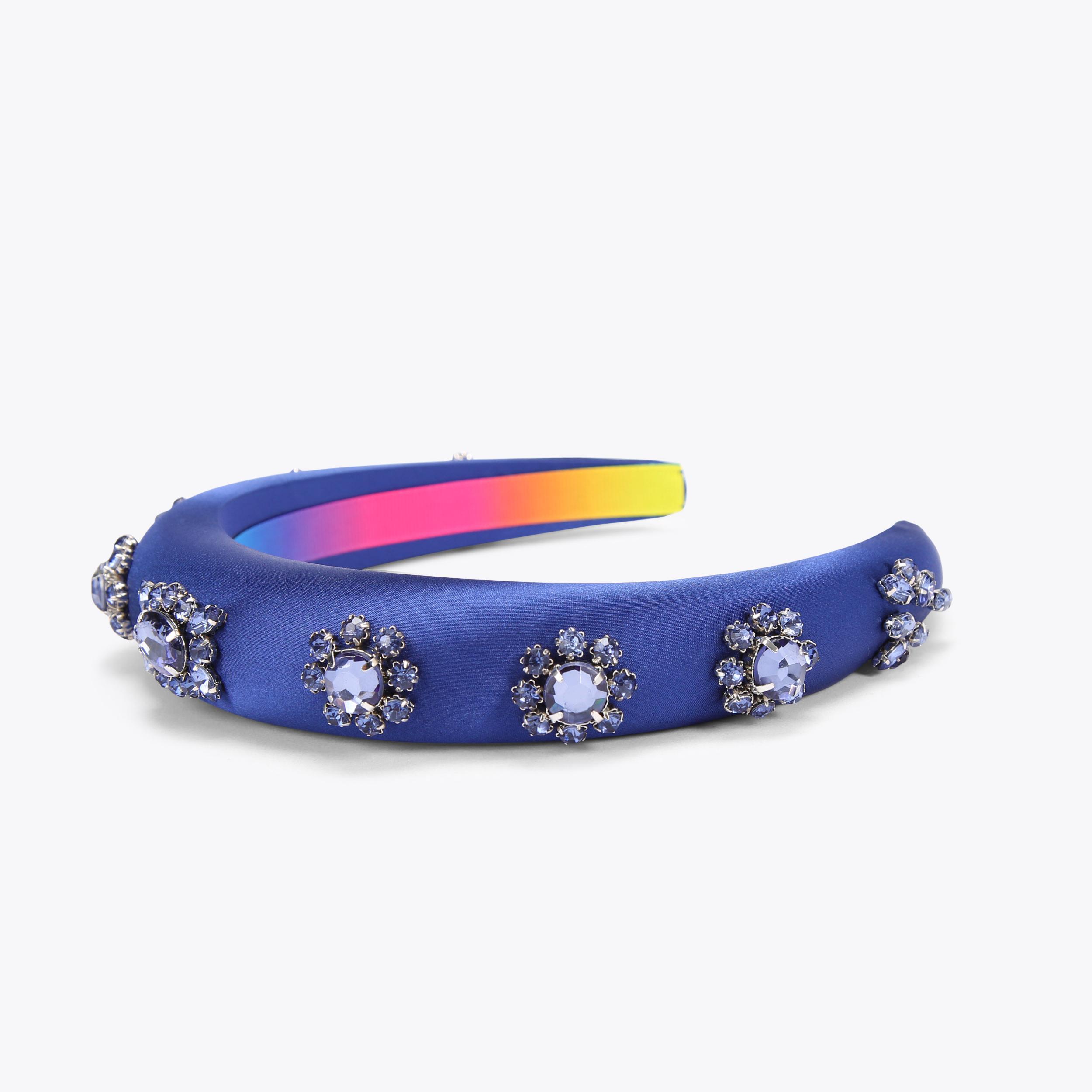 CRYSTAL HEADBAND Satin Royal Blue Crystal Headband by KURT GEIGER LONDON