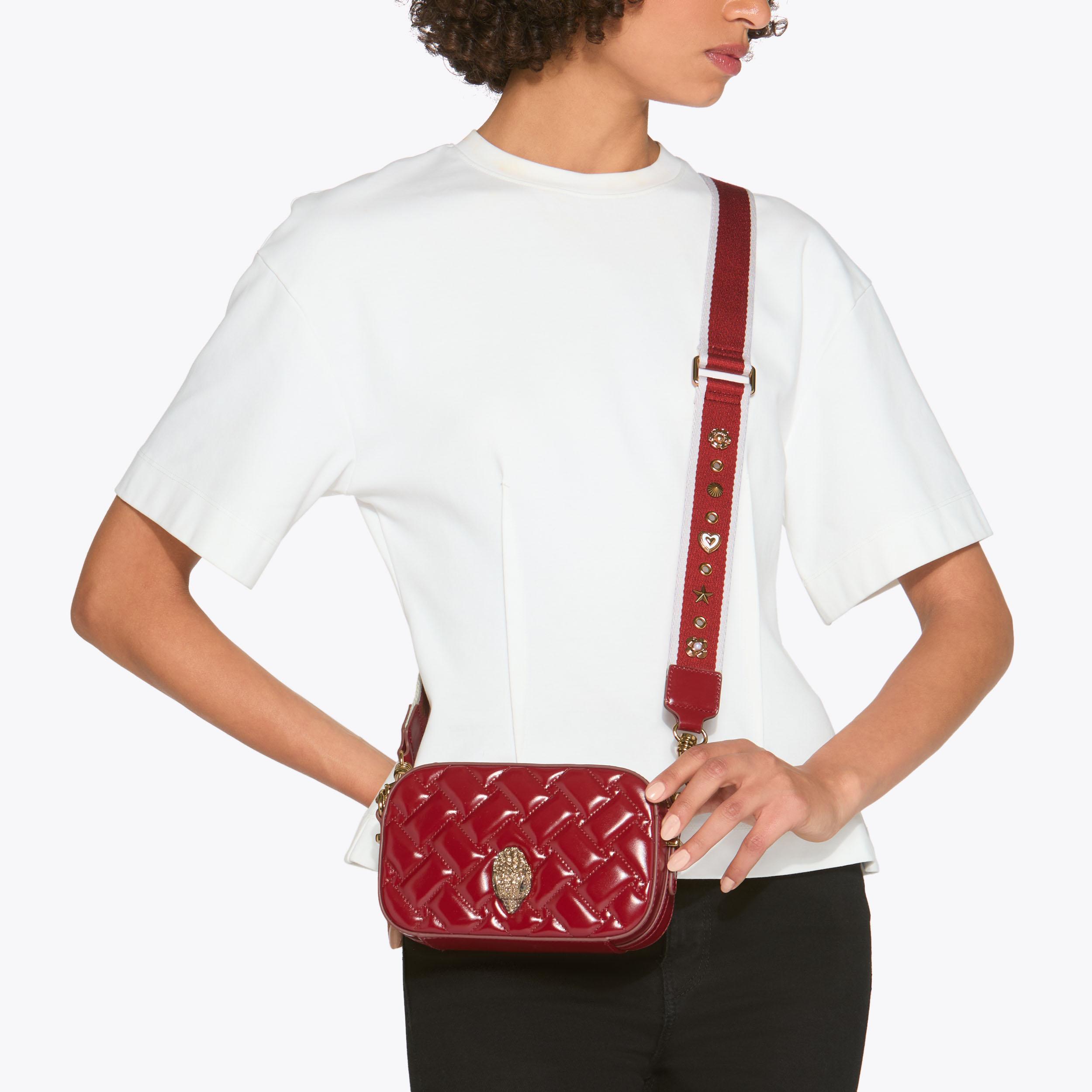 KENSINGTON SM CAMERA BAG Red Patent Cross Body Bag by KURT GEIGER LONDON