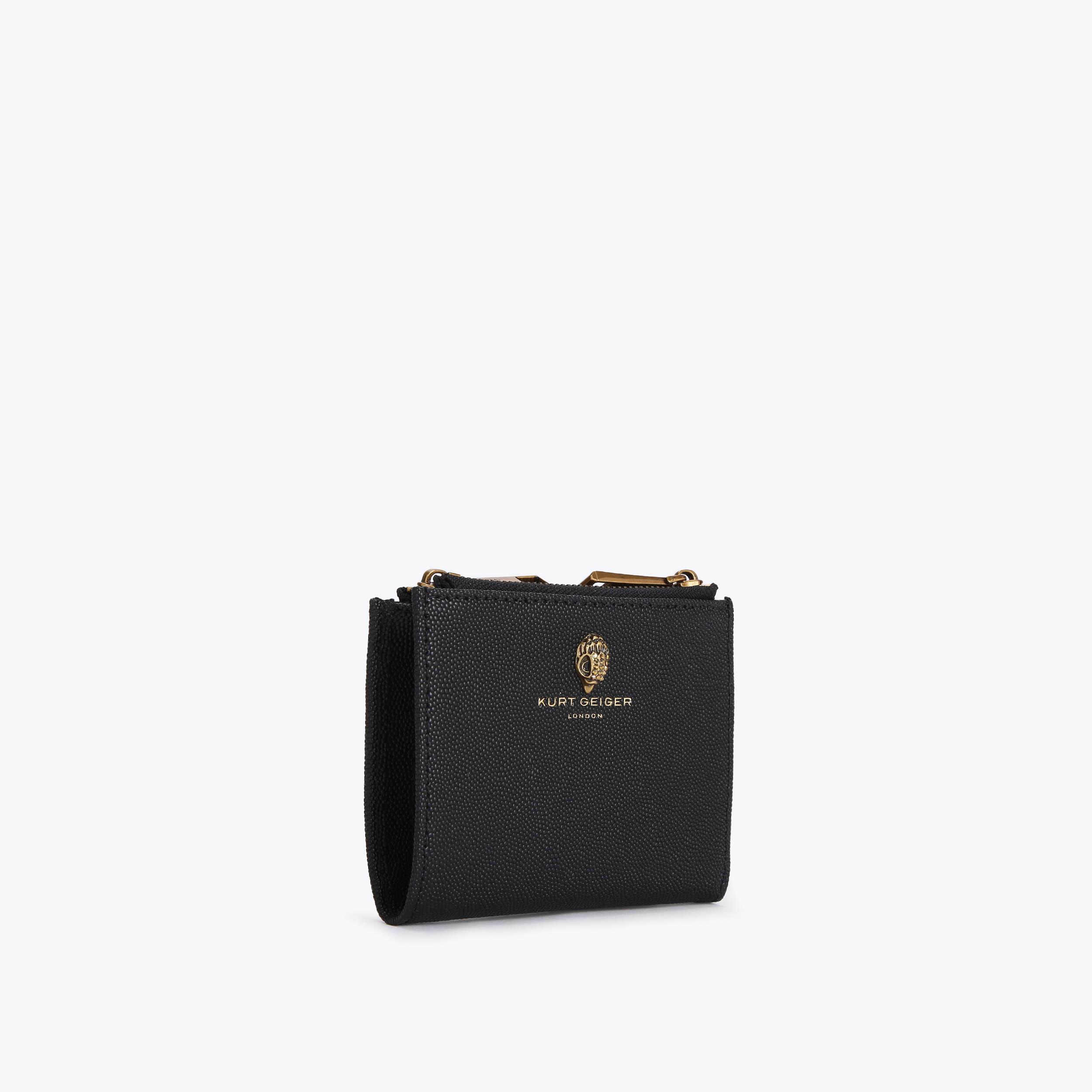 MINI PURSE Black Textured Leather Zipper Mini Square Wallet by KURT ...