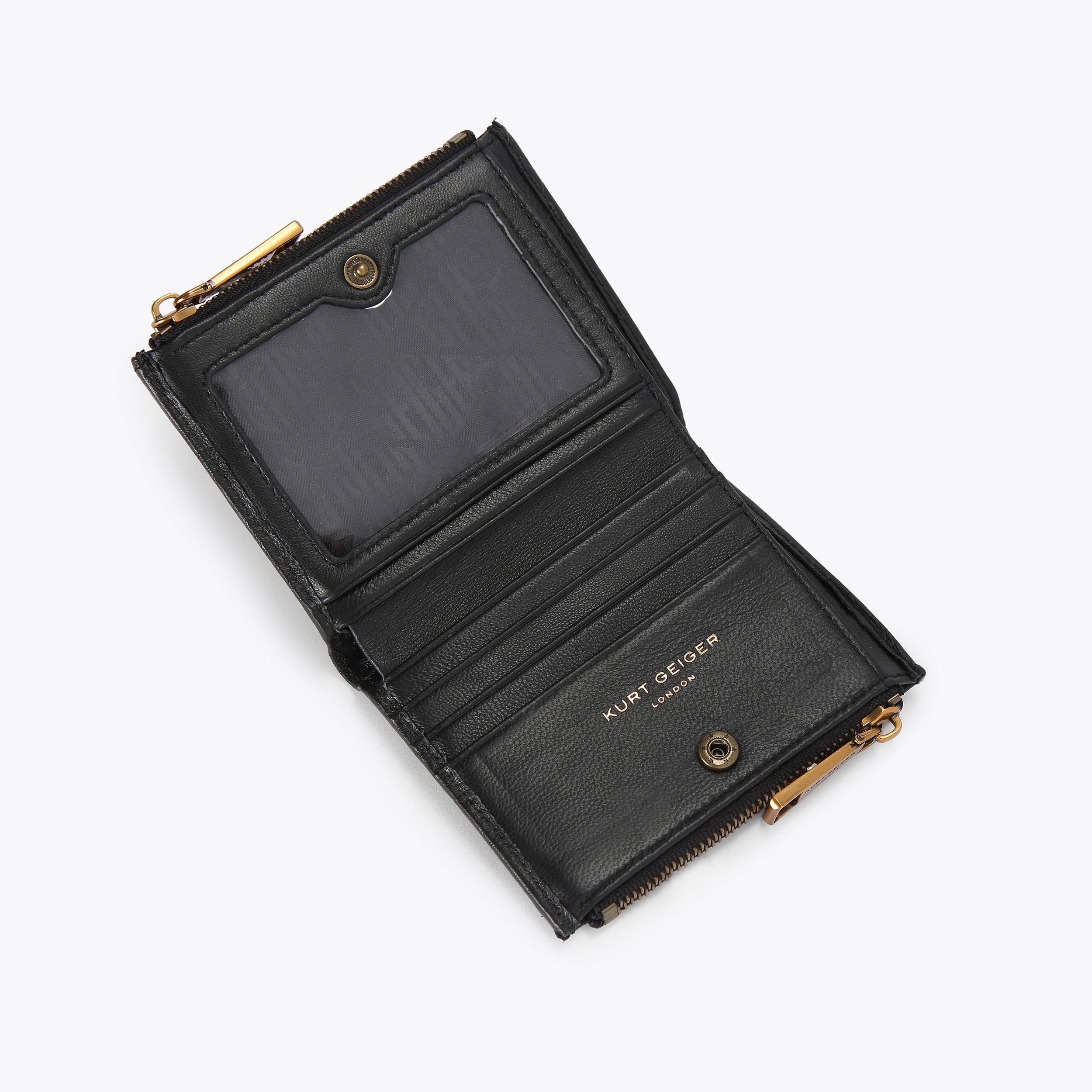 MINI PURSE Black Leather Purse by KURT GEIGER LONDON