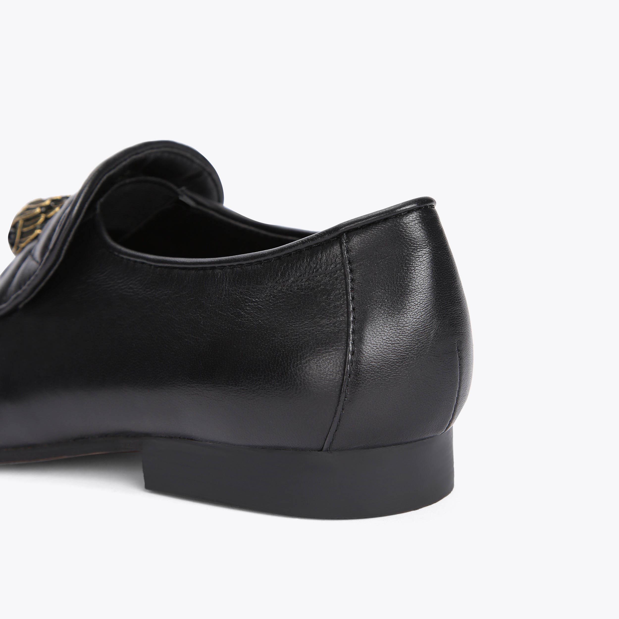 HOLLY EAGLE LOAFER Black Leather Quilted Slip On Loafer by KURT GEIGER ...