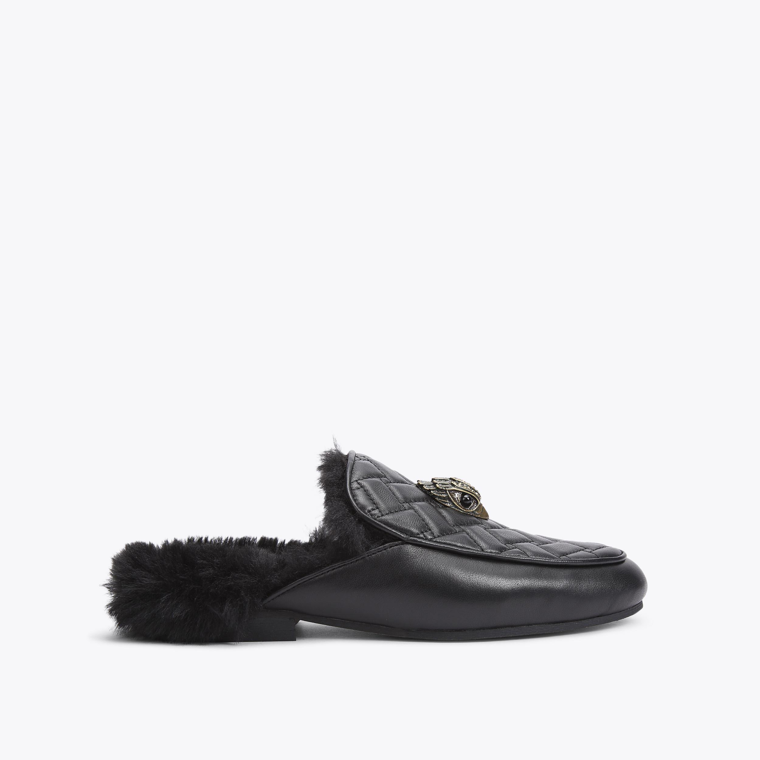 HOLLY EAGLE MULE Black Slip On Mule Loafer by KURT GEIGER LONDON