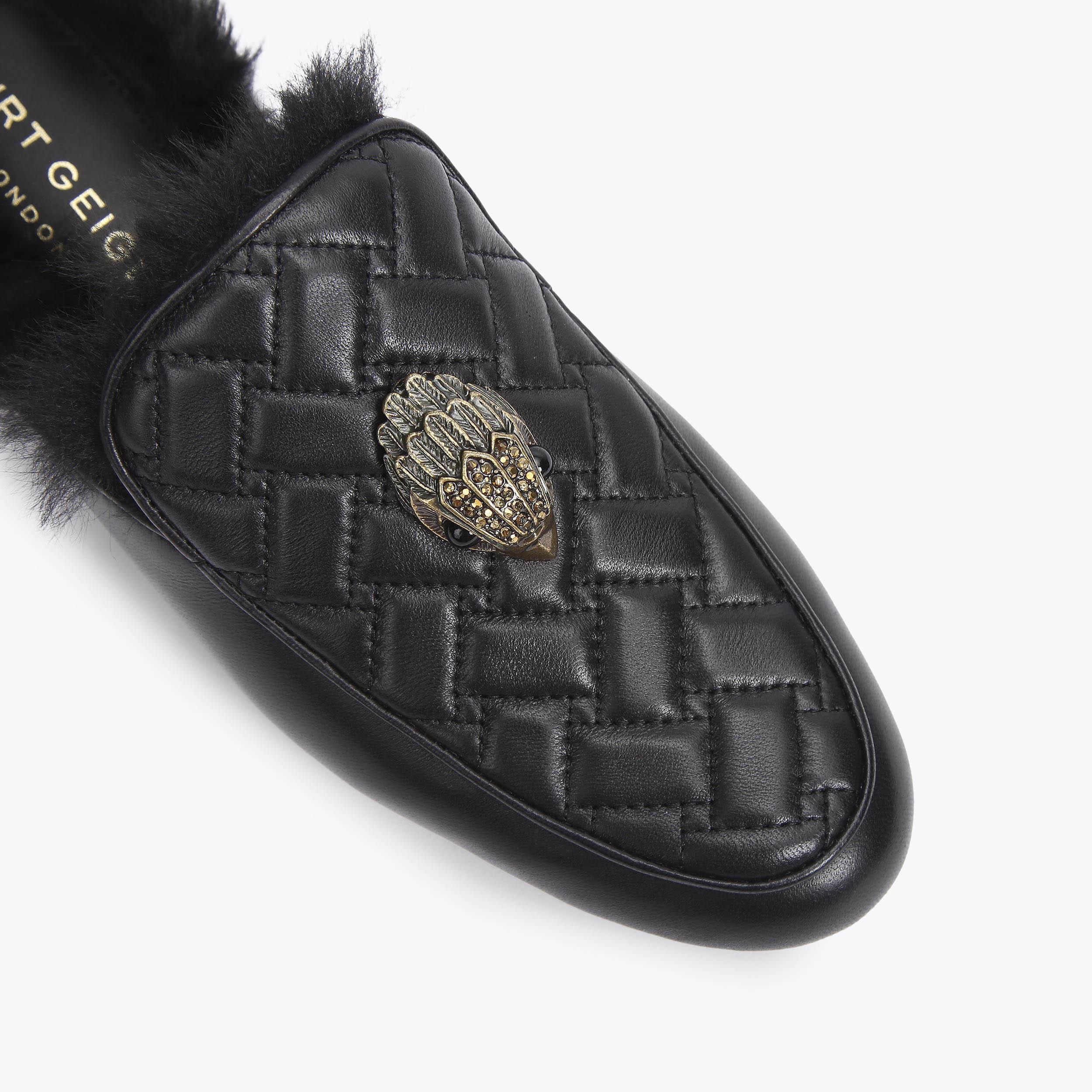 HOLLY EAGLE MULE Black Slip On Mule Loafer by KURT GEIGER LONDON