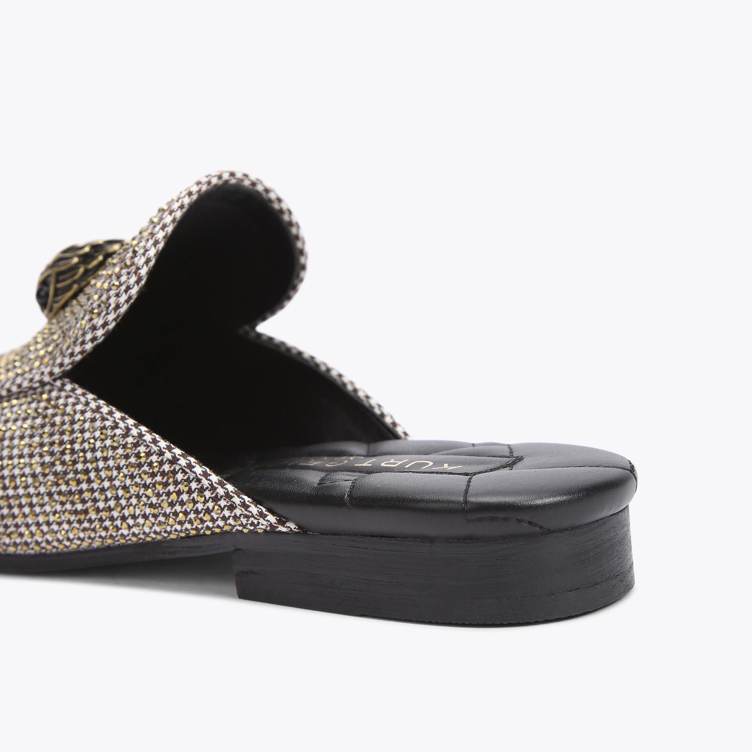 HOLLY EAGLE MULE Beige Houndstooth Crystal Slip On Mule by KURT GEIGER ...