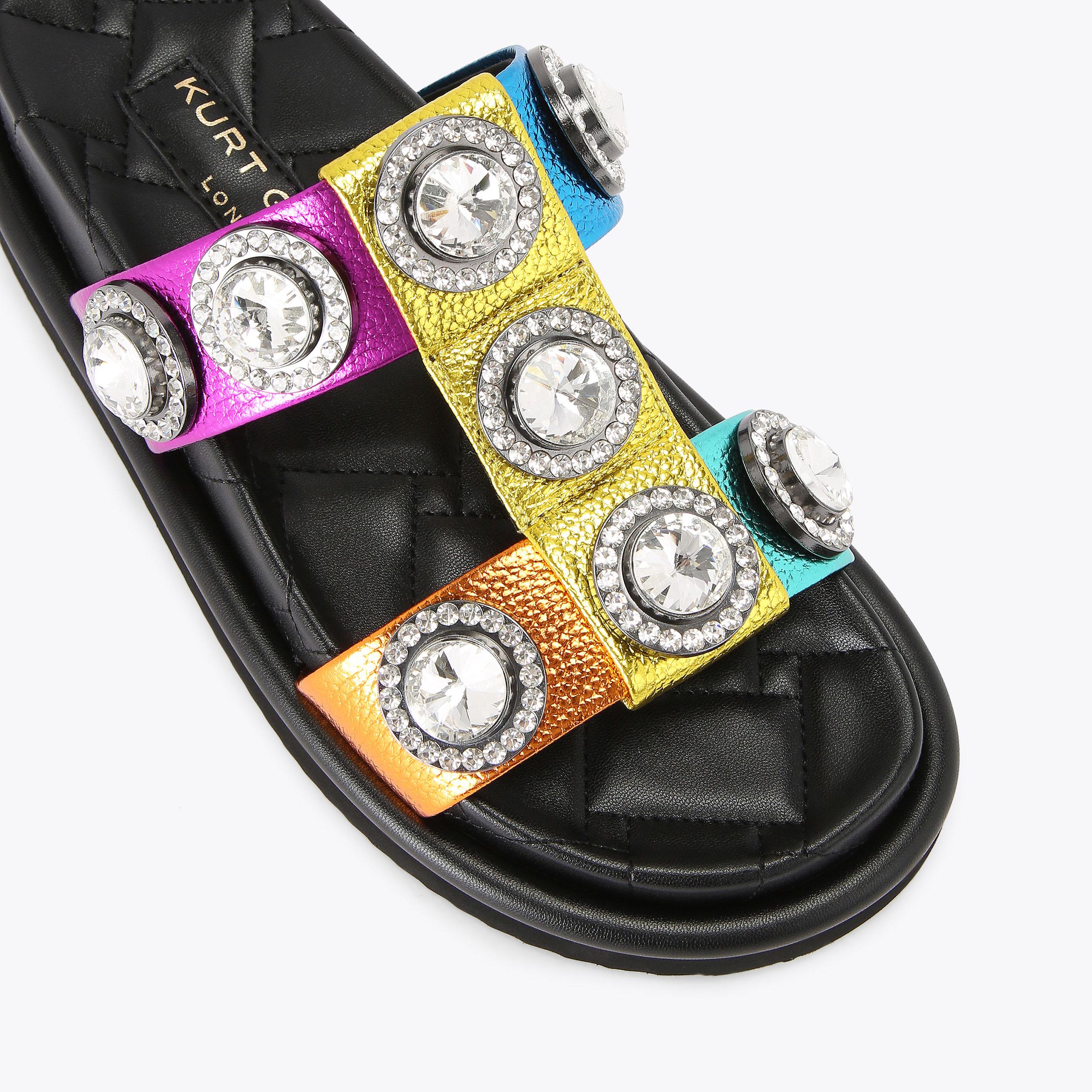 ORSON CRYSTAL SANDAL Rainbow Slip On Sandal by KURT GEIGER LONDON