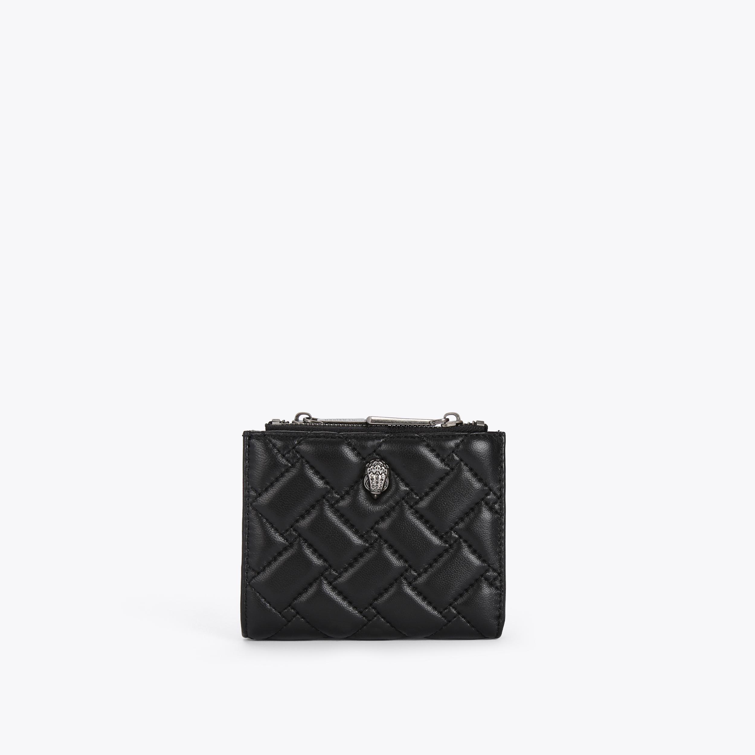 MINI PURSE Black Quilted Mini Zip Wallet by KURT GEIGER LONDON