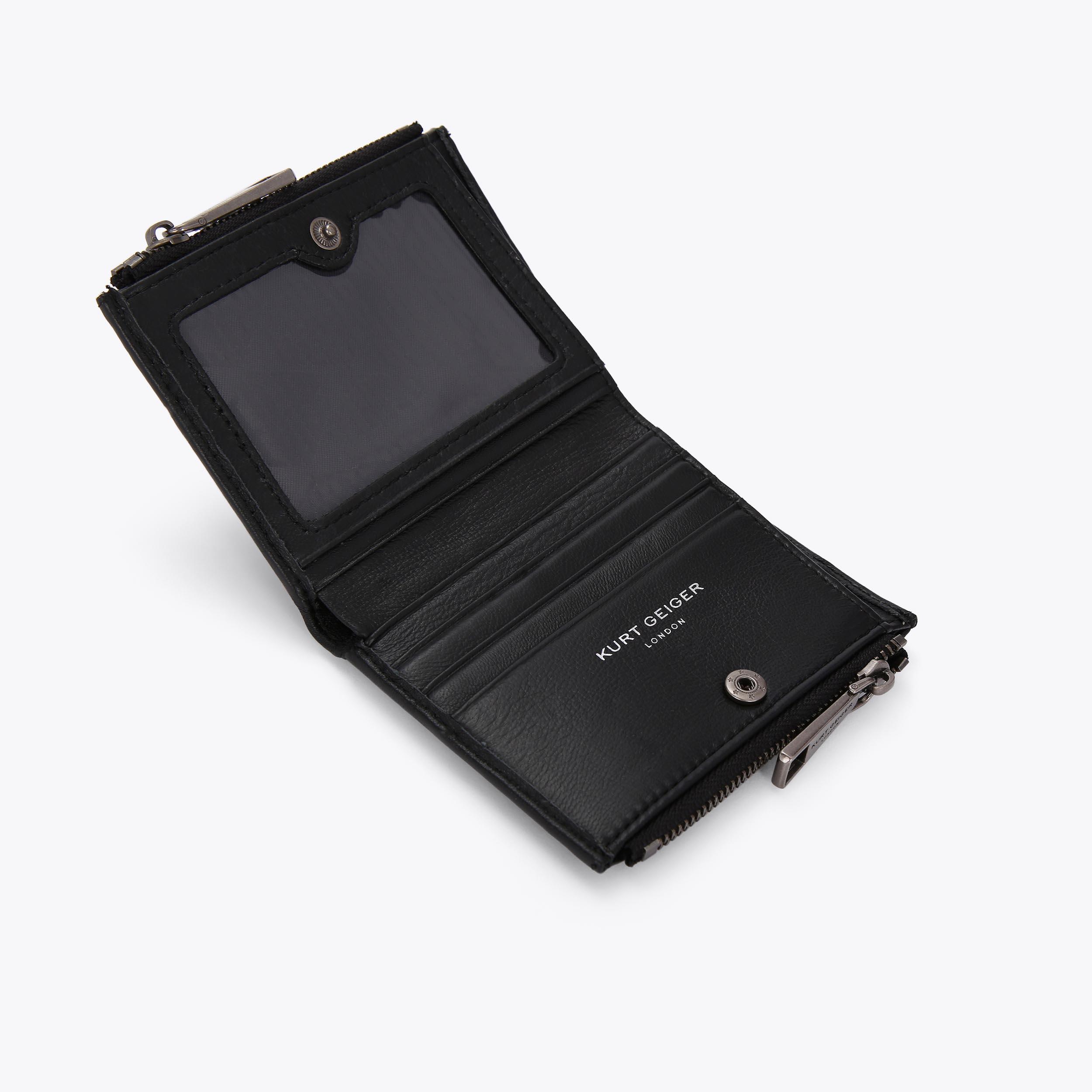 MINI PURSE Black Quilted Mini Zip Wallet by KURT GEIGER LONDON