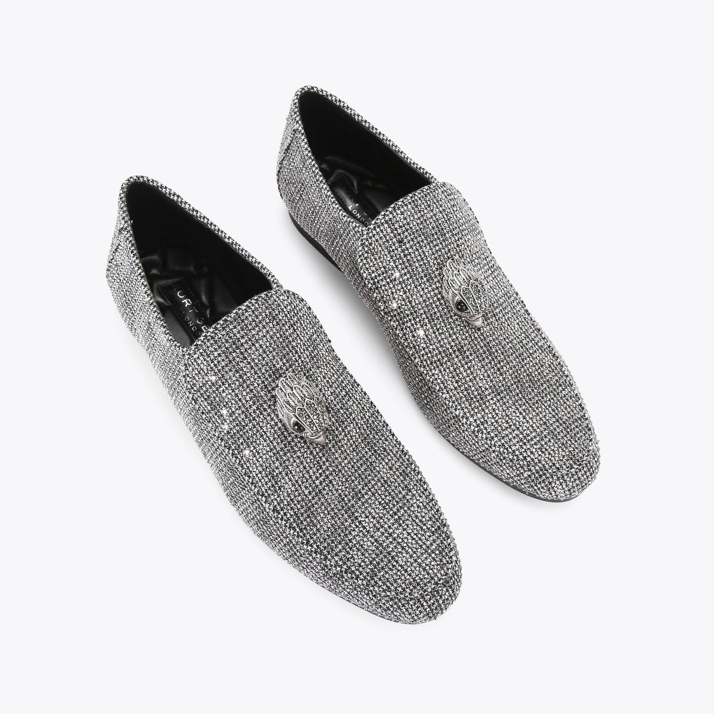 HUGH EAGLE HERRINGBONE Gunmetal Slip On Loafer by KURT GEIGER LONDON