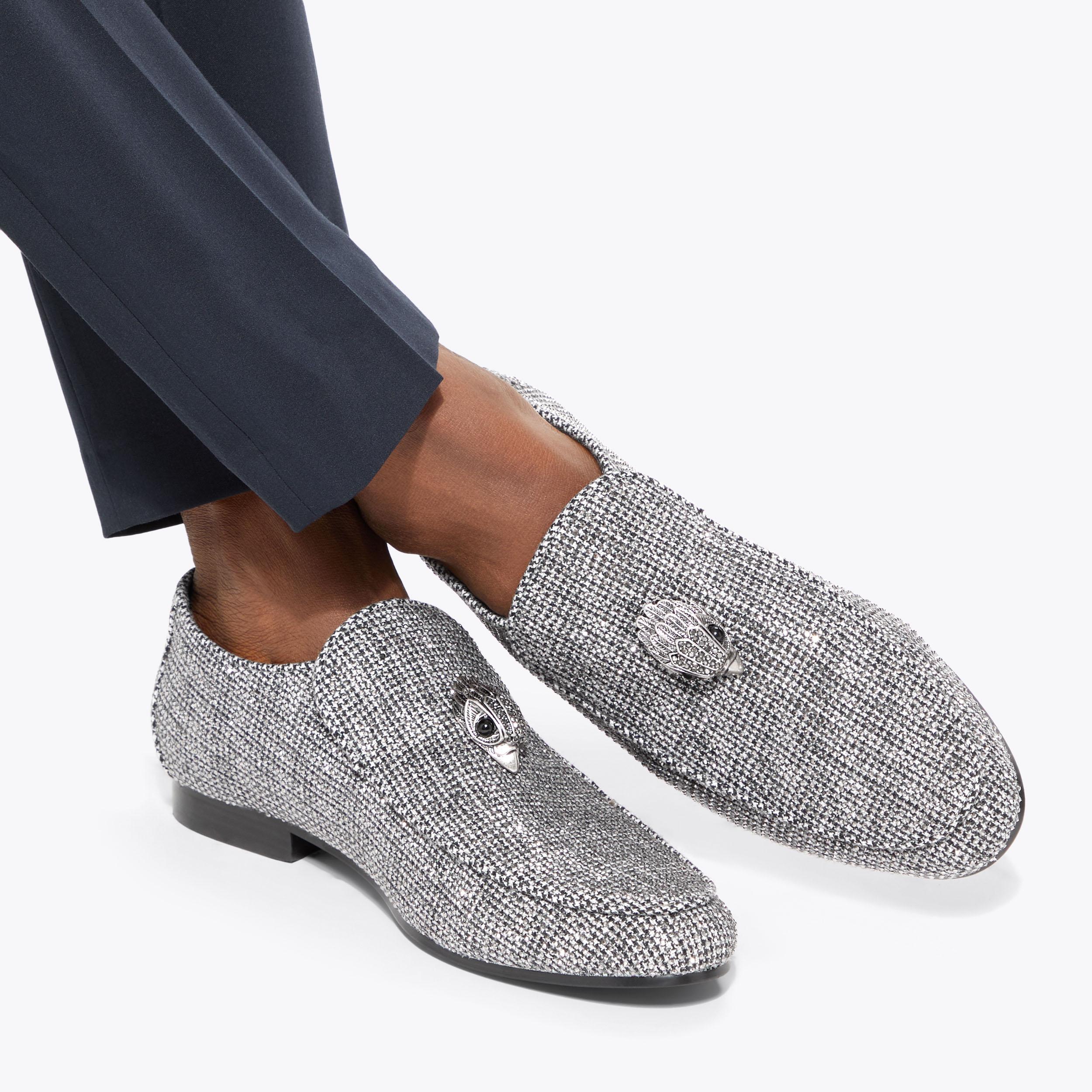 HUGH EAGLE HERRINGBONE Gunmetal Slip On Loafer by KURT GEIGER LONDON