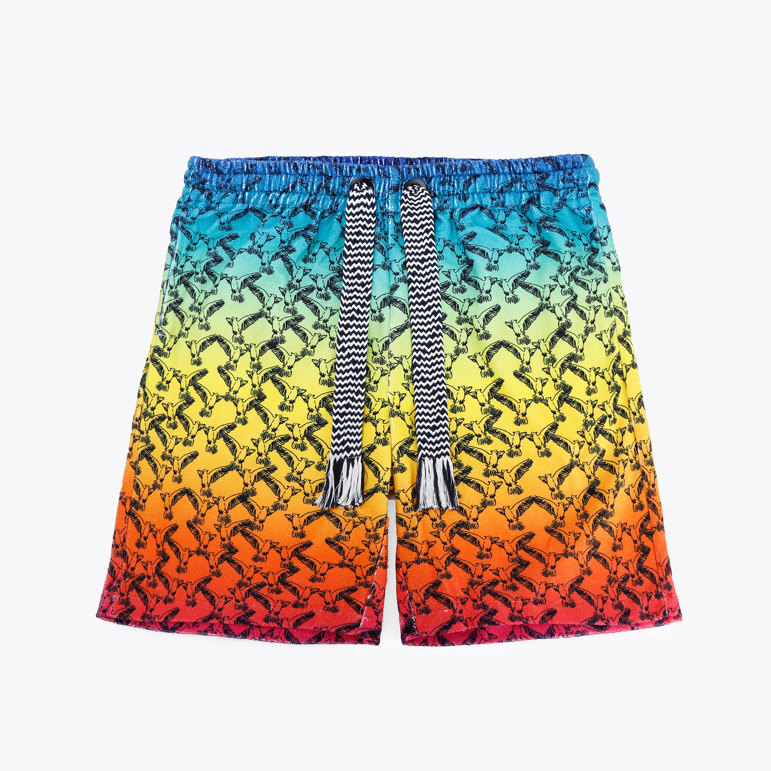 RAINBOW SHORTS Rainbow Ombre Bird Shorts by KURT GEIGER LONDON