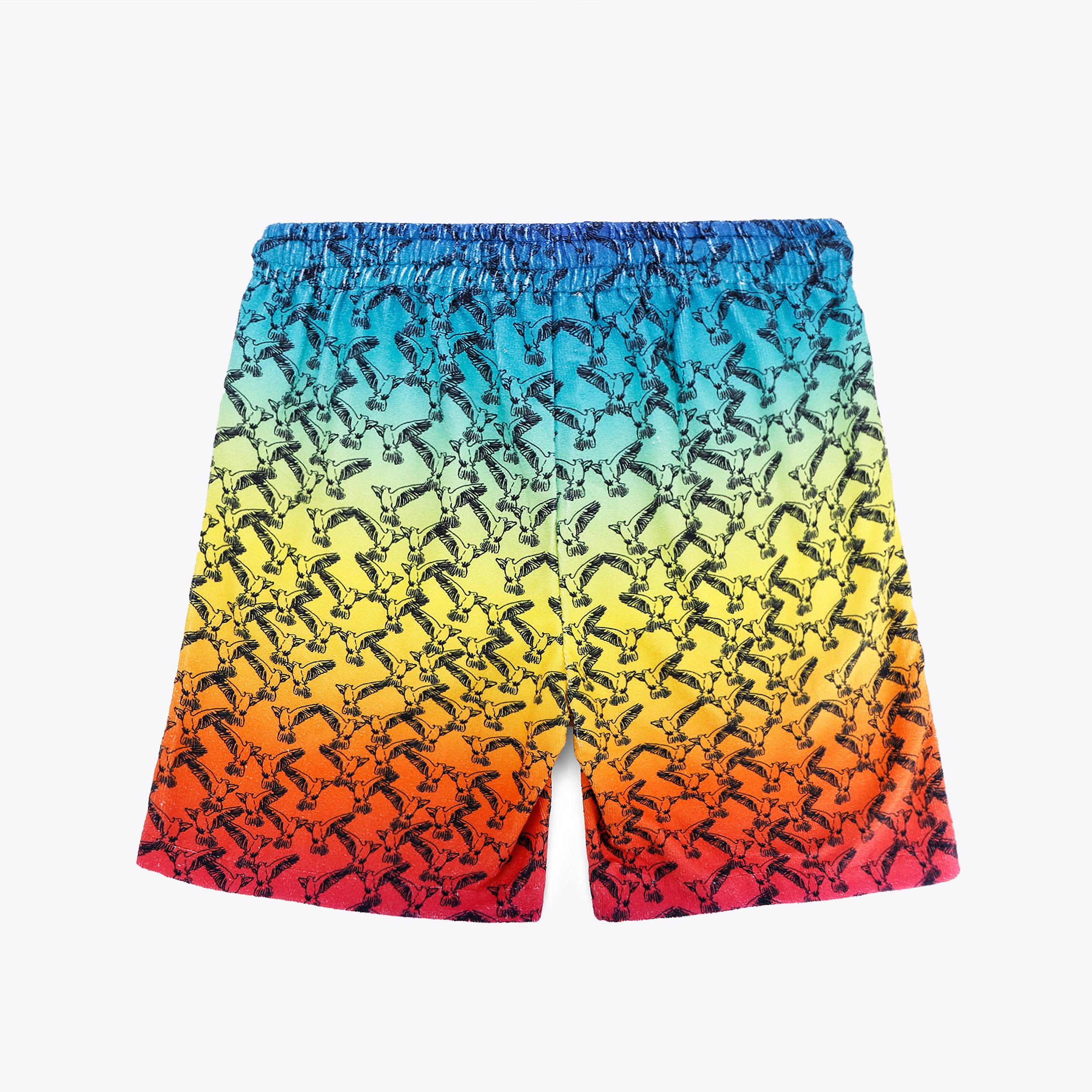 RAINBOW SHORTS Rainbow Ombre Bird Shorts by KURT GEIGER LONDON