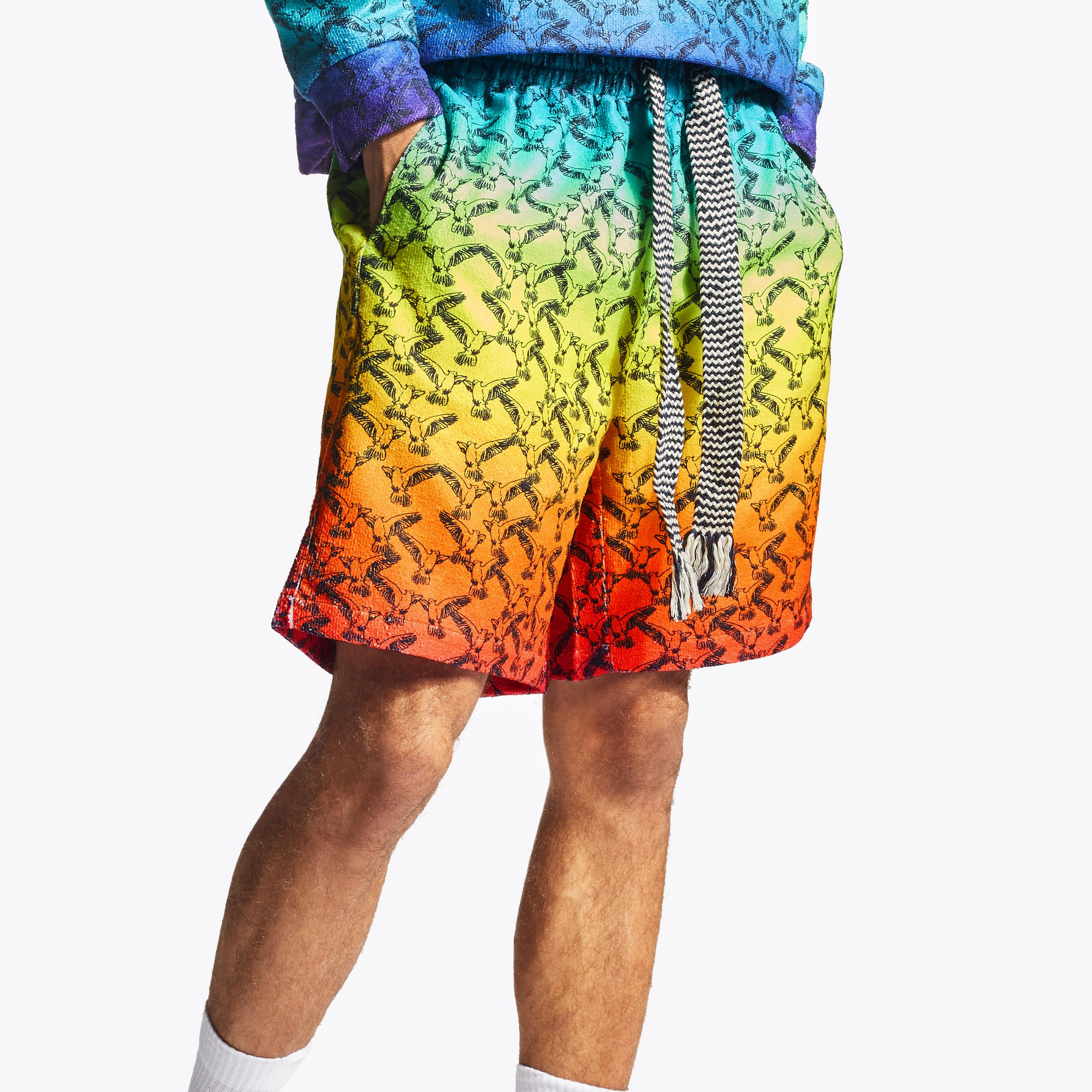 RAINBOW SHORTS Rainbow Ombre Bird Shorts by KURT GEIGER LONDON