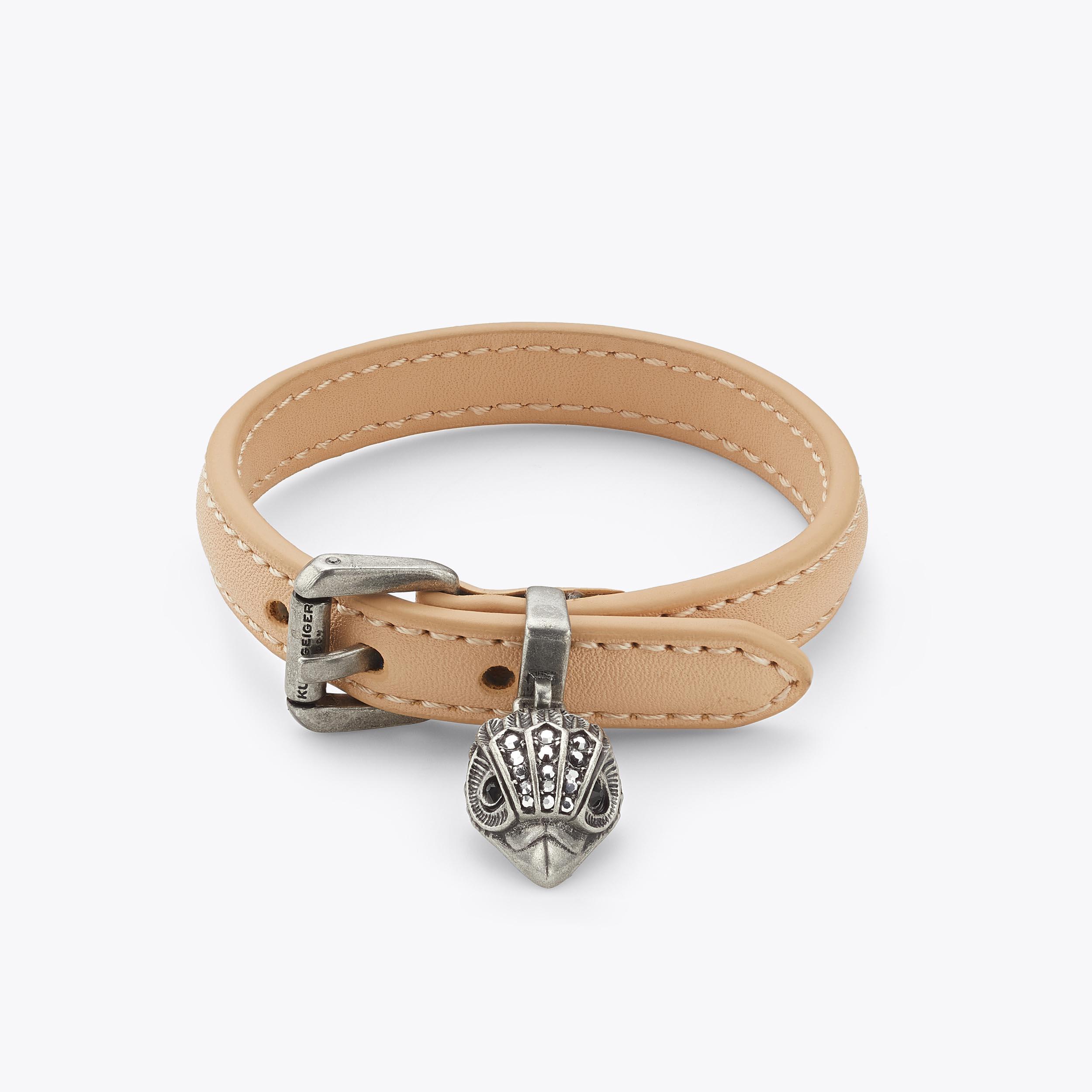 LEATHER EAGLE BRACELET Camel Buckled Leather Bracelet by KURT GEIGER LONDON