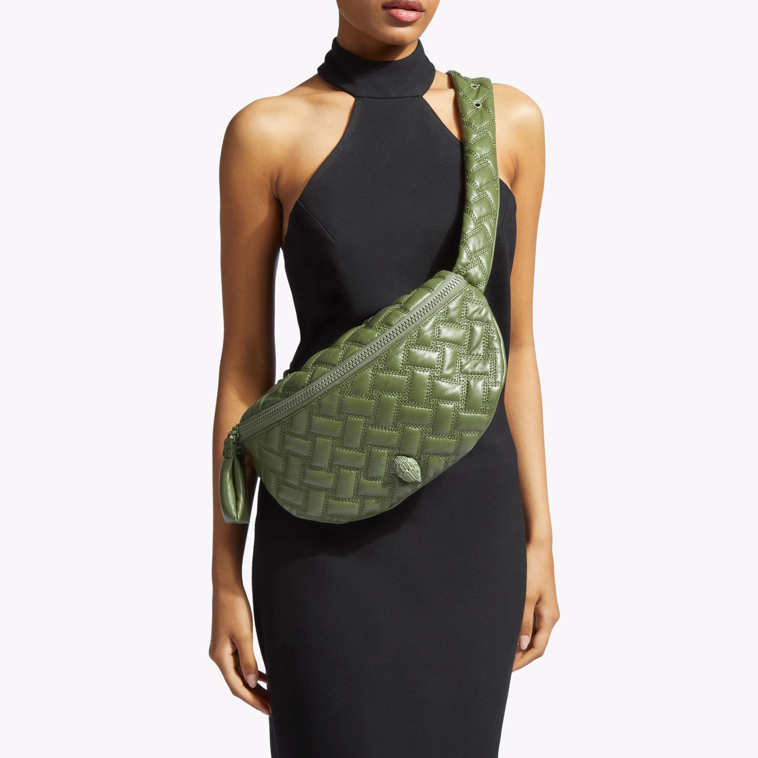 KENSINGTON DRENCH BELTBAG Khaki Leather Belt Bag by KURT GEIGER LONDON