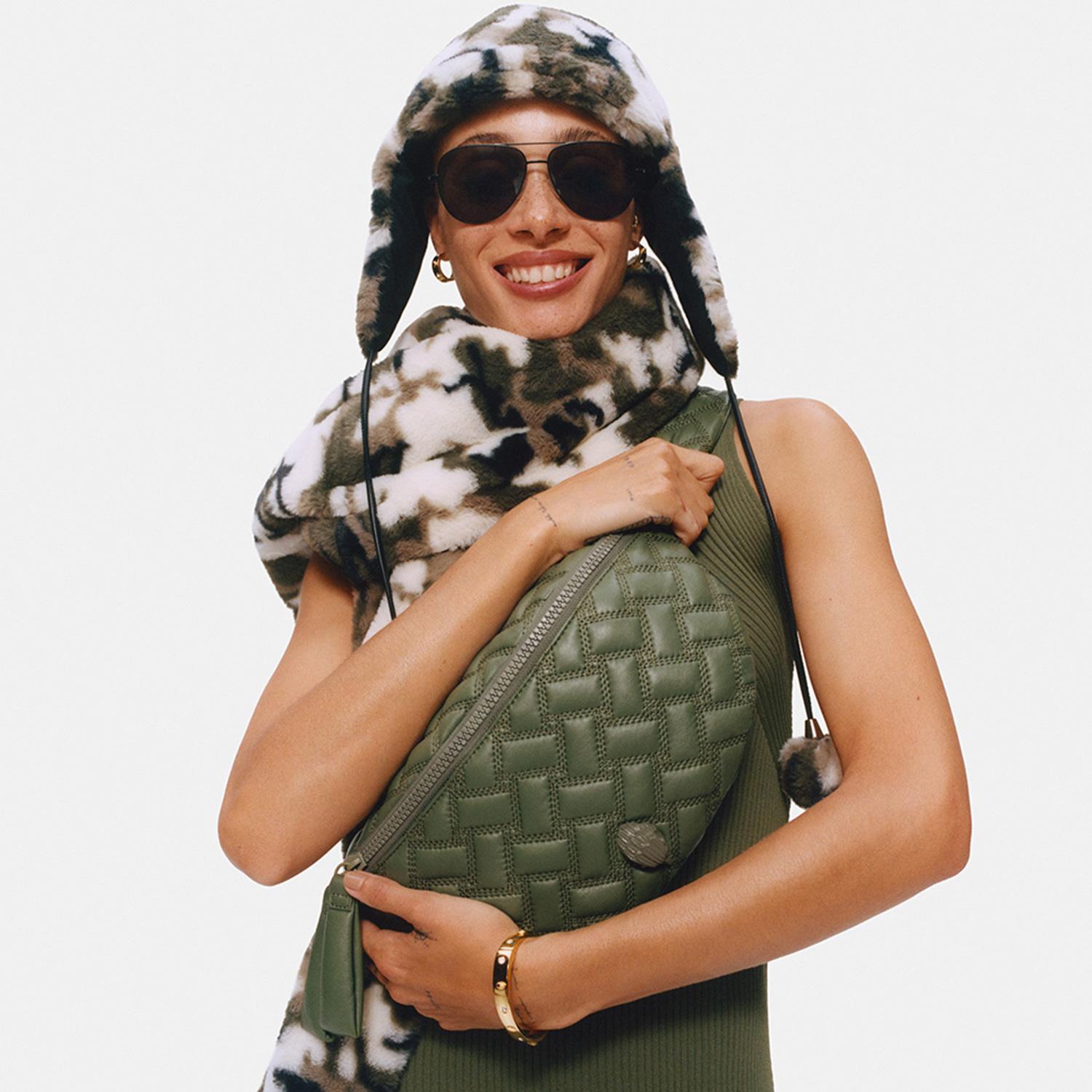 KENSINGTON DRENCH BELTBAG Khaki Leather Belt Bag by KURT GEIGER LONDON