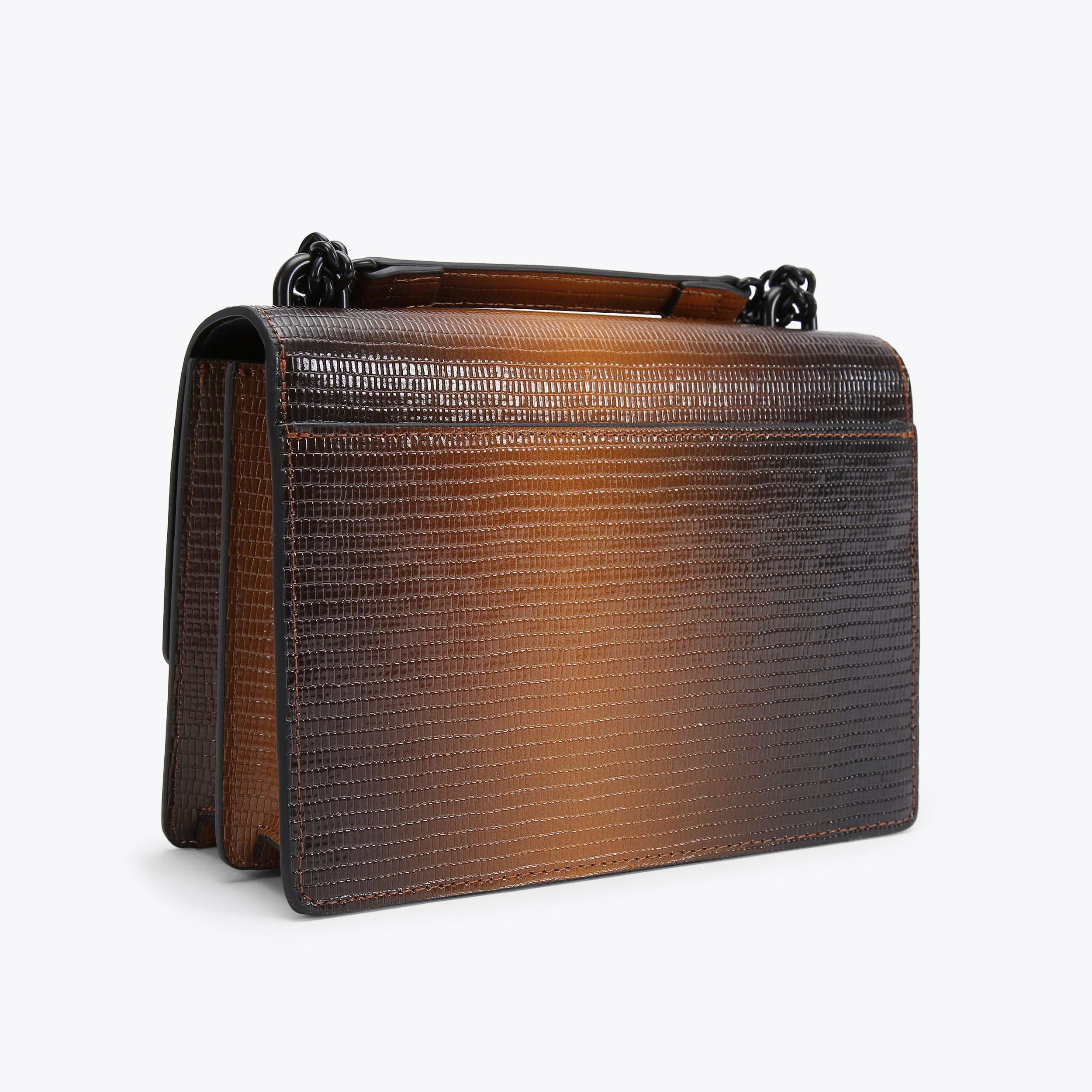 SHOREDITCH CROSS BODY Mid Brown Ombre Embossed Cross Body Purse by KURT ...