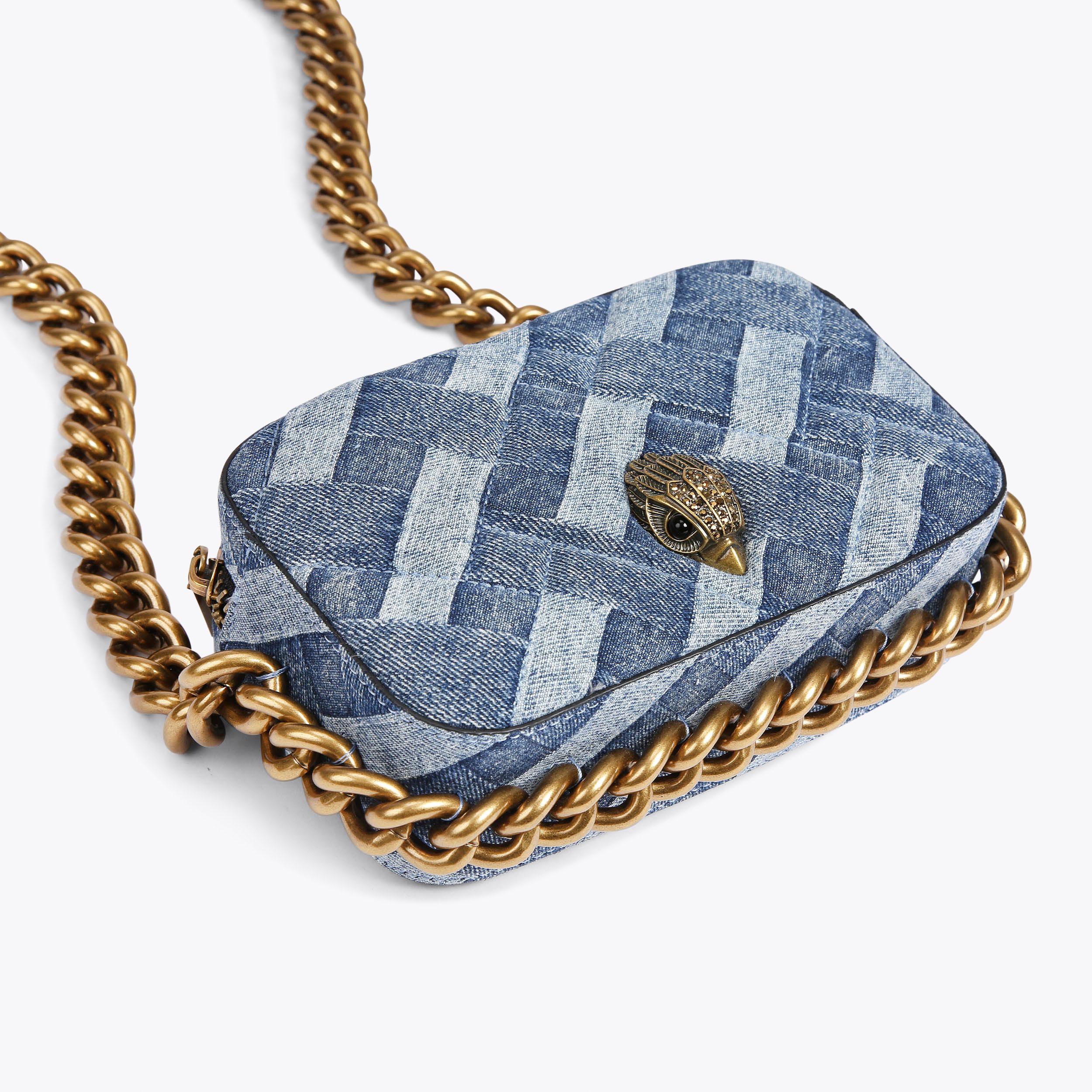 KENSINGTON SM CAMERA CH Blue Denim Quilted Cross Body Chain by KURT ...