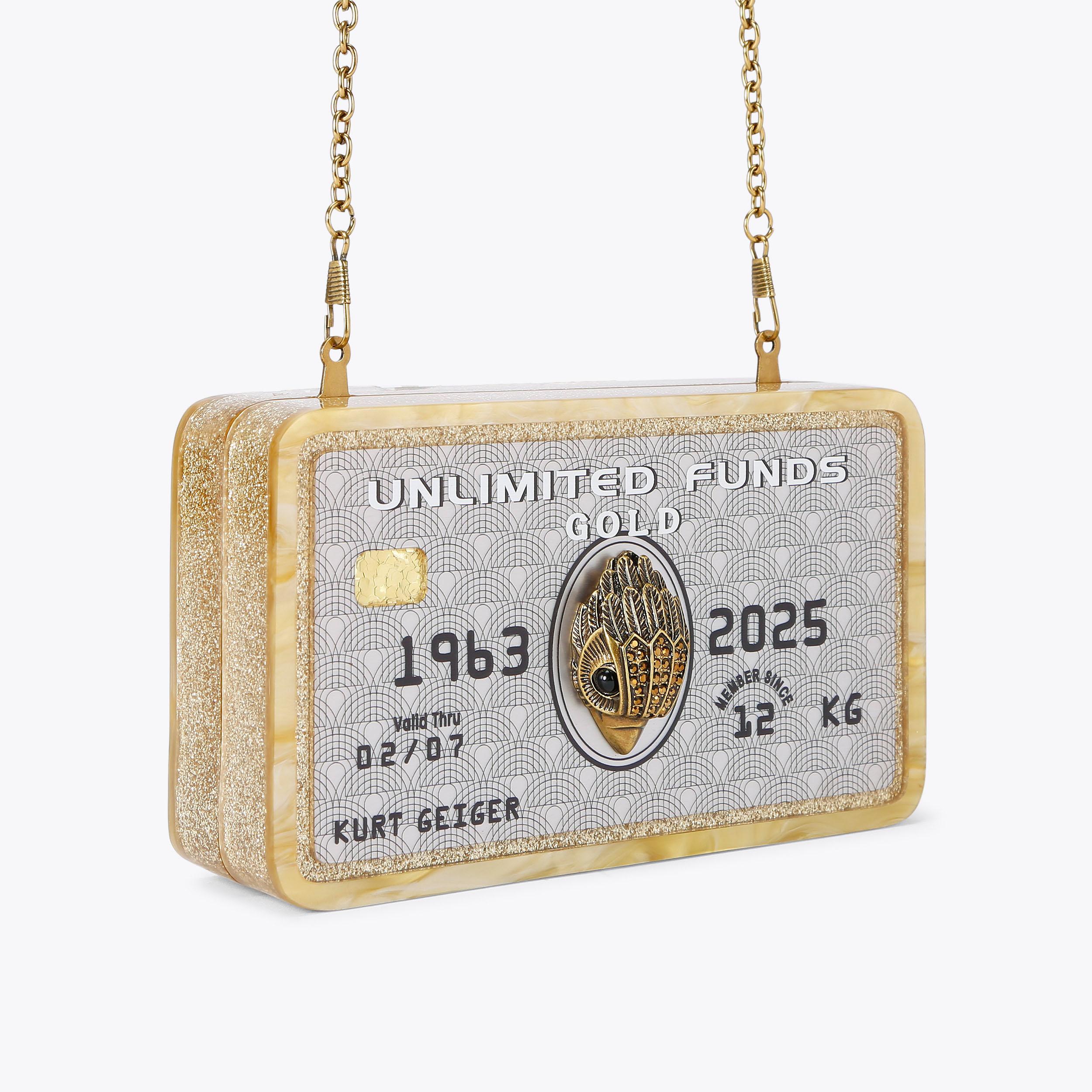 CREDIT CARD CLUTCH Gold Credit Card Clutch by KURT GEIGER LONDON