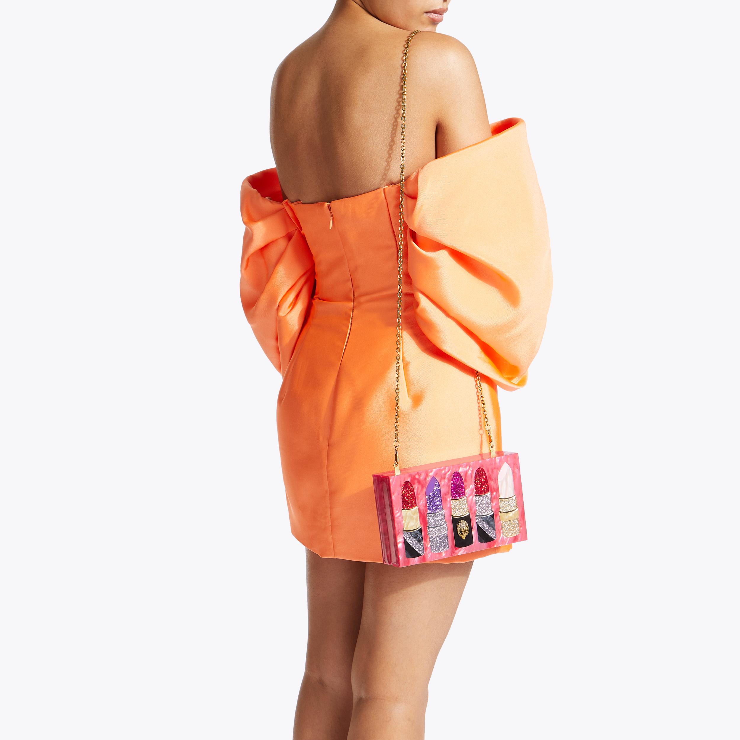 LIPSTICK CLUTCH Lipstick Structured Perspex Clutch by KURT GEIGER LONDON