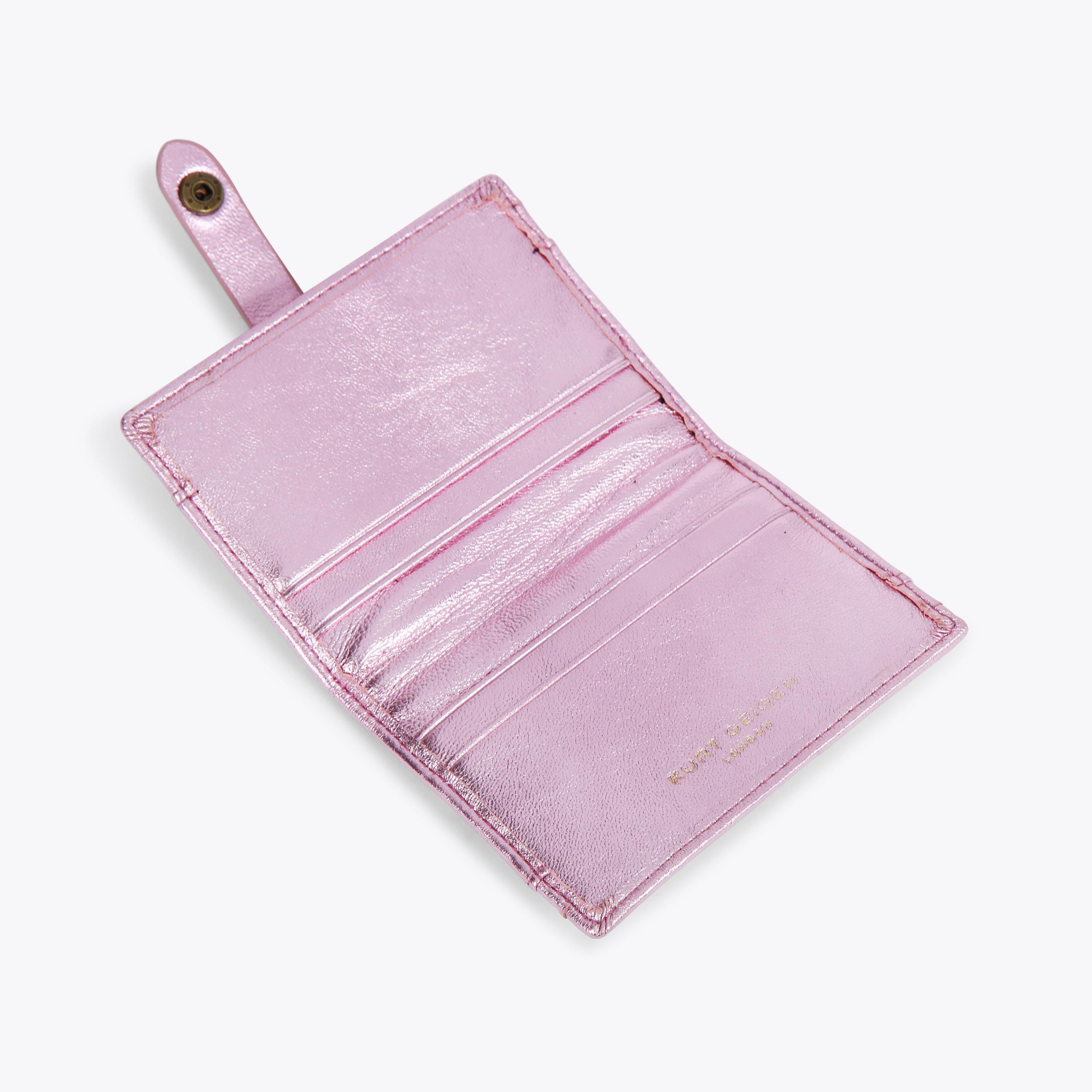 MULTI CARD HOLDER SOFT Pink Metallic Leather Quilted Card Holder by ...
