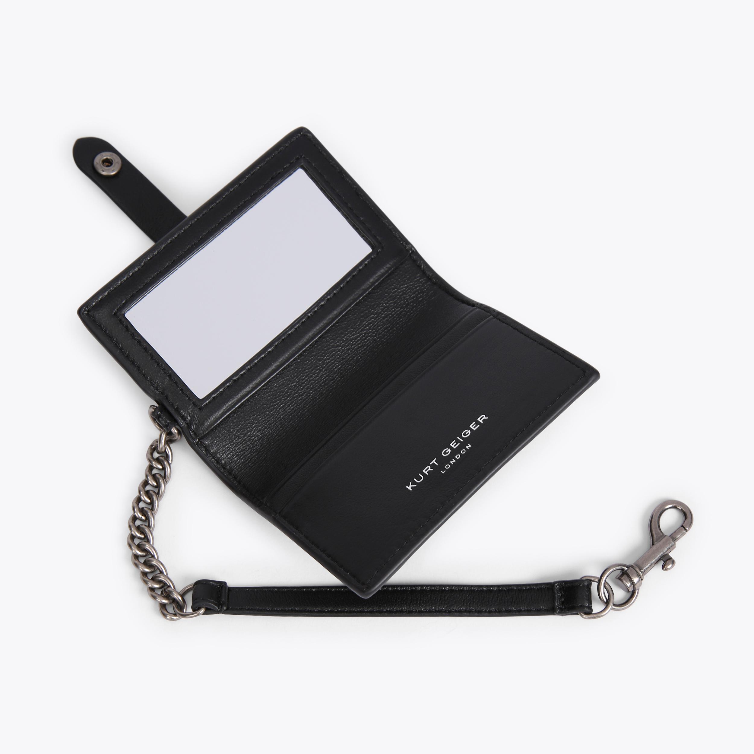 MIRROR CARD KENSINGTON Black Leather Quilted Mirror Cardholder by KURT ...