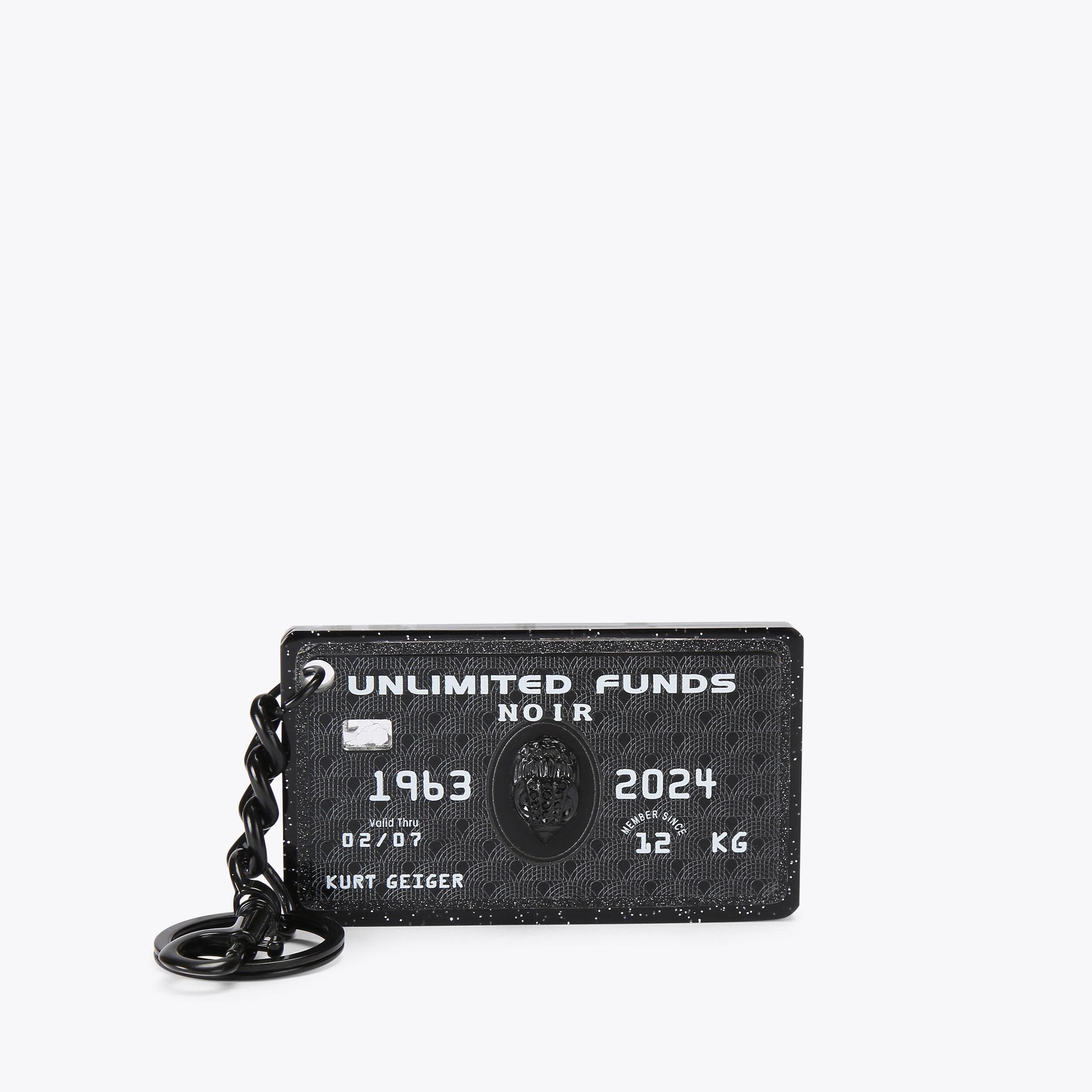 CREDIT CARD KEYRING Black Perspex Credit Card Keychain by KURT GEIGER ...