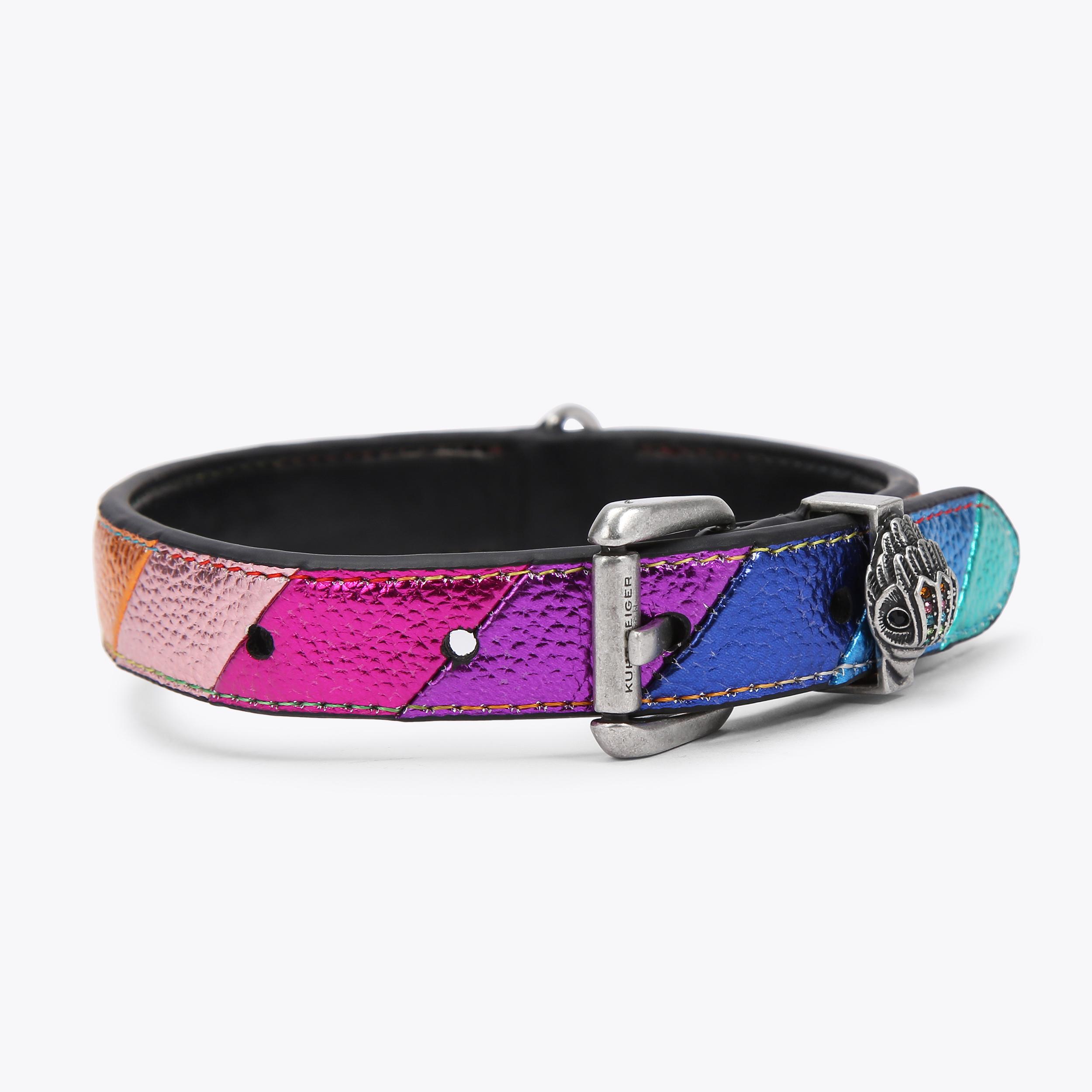 DOG COLLAR Rainbow Stripe Textured Dog Collar by KURT GEIGER LONDON