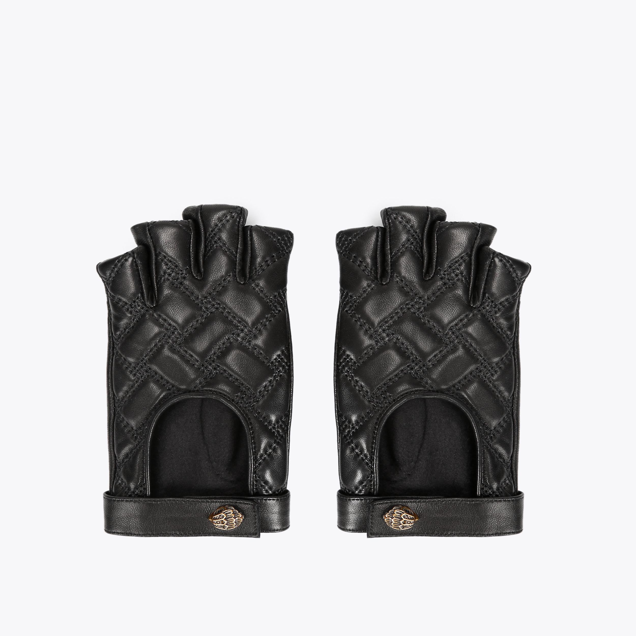 KENSINGTON FINGERLESS GLO Black Quilted Fingerless Gloves by KURT GEIGER LONDON