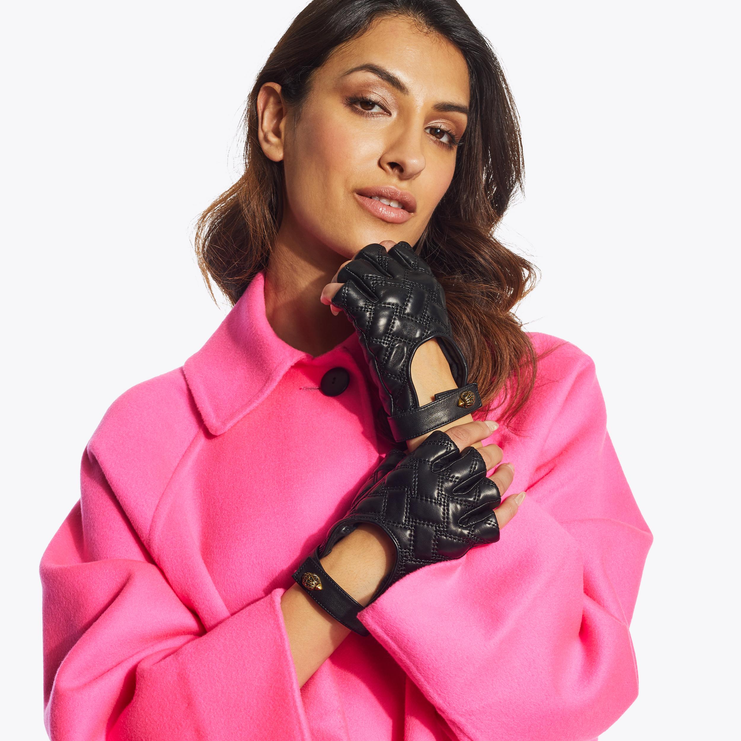 KENSINGTON FINGERLESS GLO Black Quilted Fingerless Gloves by KURT ...