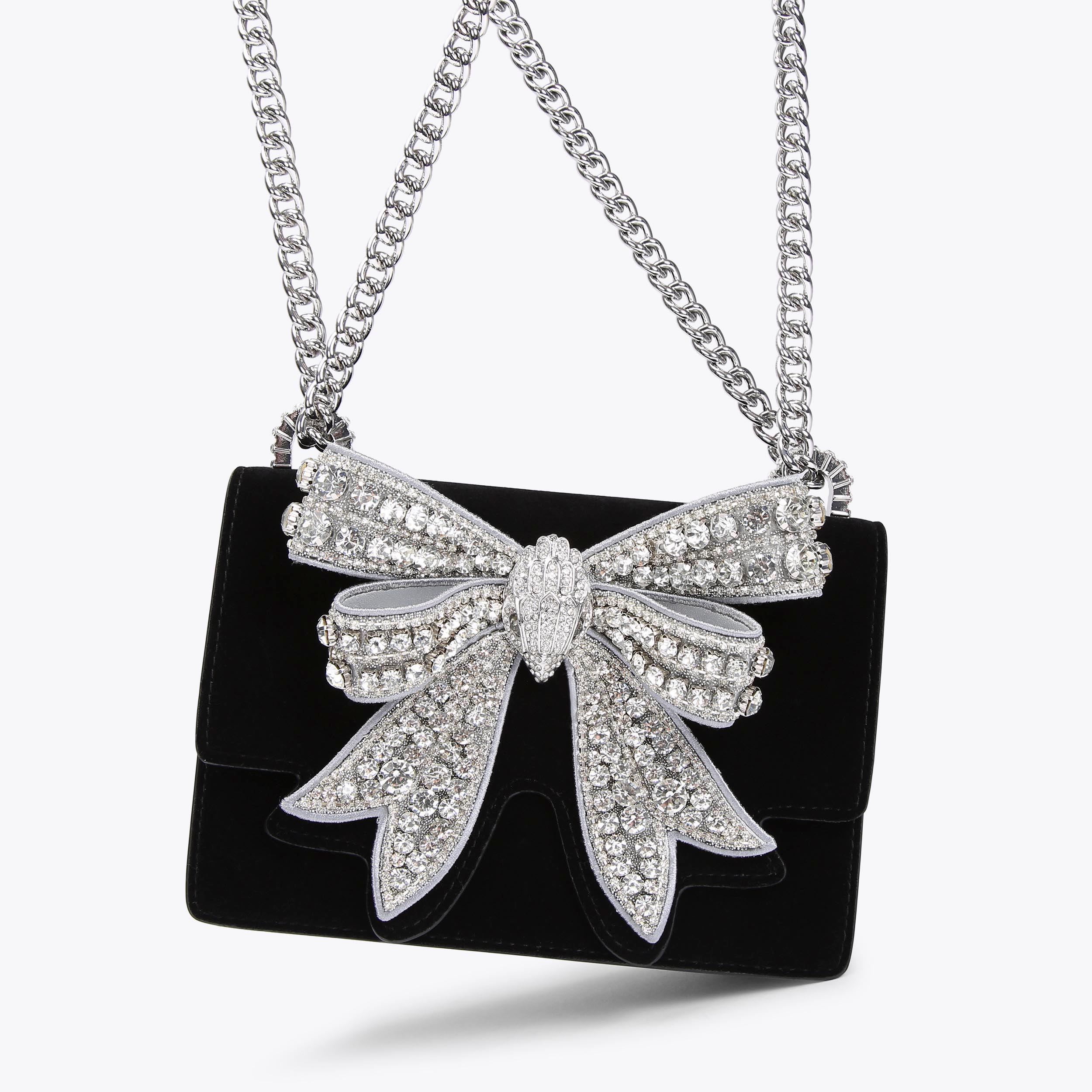 SHOREDITCH SM CROSS BODY Black Velvet Cross Body Bow Purse by KURT ...