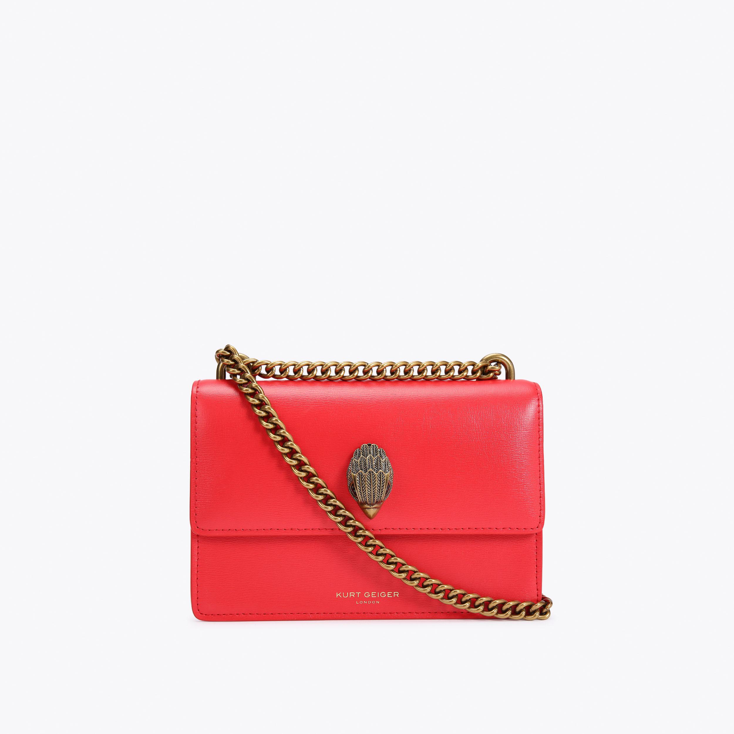 SHOREDITCH SM CROSS BODY Red Leather Cross Body Purse by KURT GEIGER LONDON
