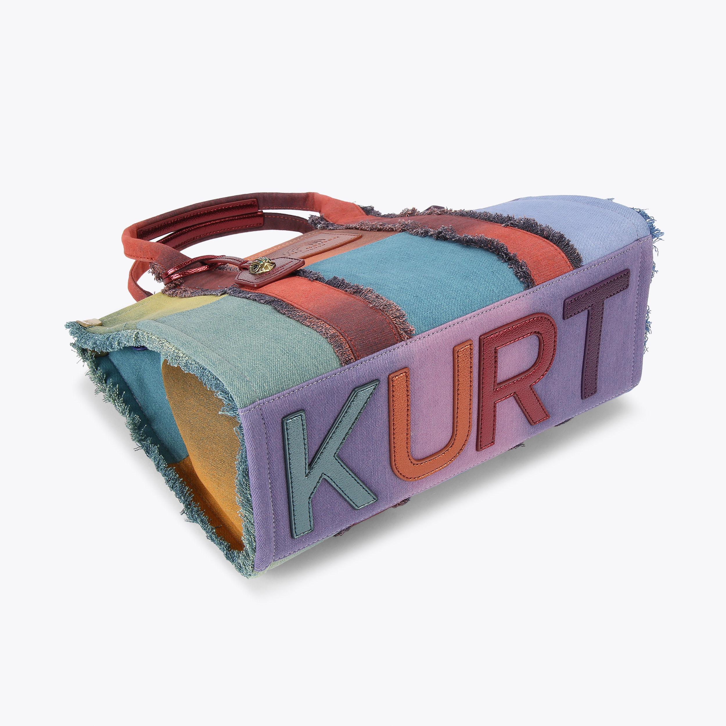 SOUTHBANK TOTE Rainbow Denim Frayed Tote Bag by KURT GEIGER LONDON