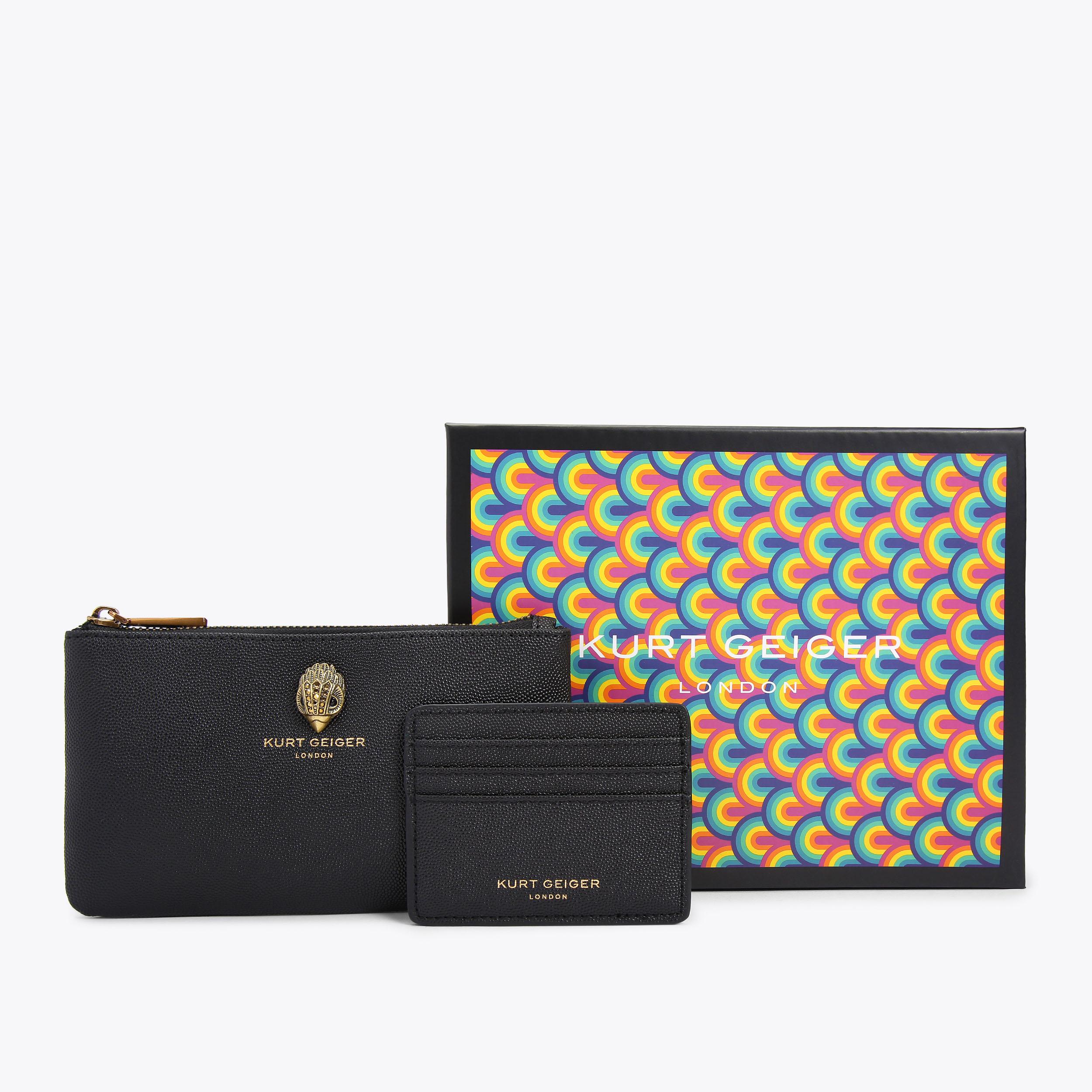 EAGLE POUCH GIFT SET Pebble Leather Pouch Gift Set by KURT GEIGER LONDON