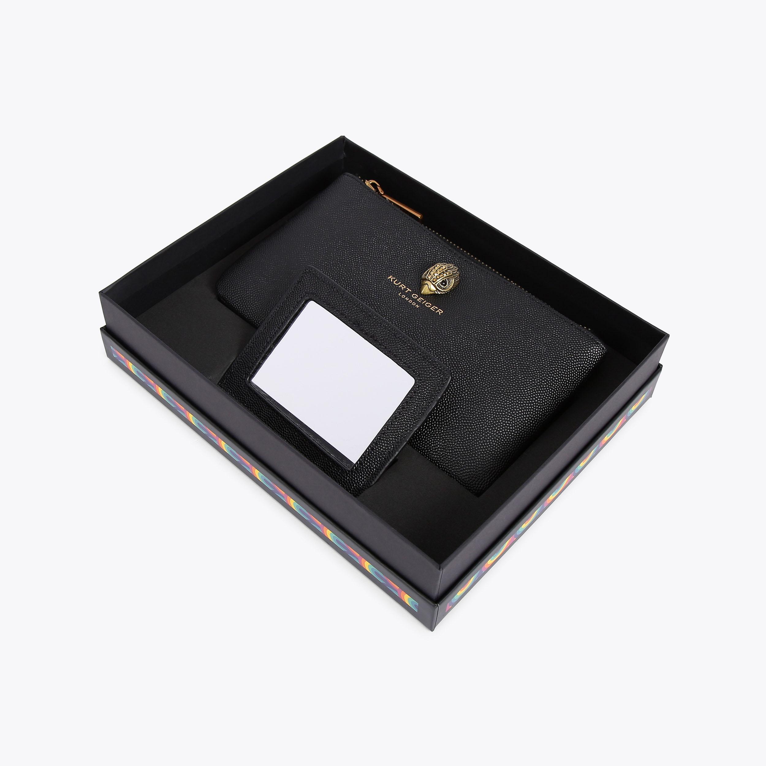 EAGLE POUCH GIFT SET Pebble Leather Pouch Gift Set by KURT GEIGER LONDON