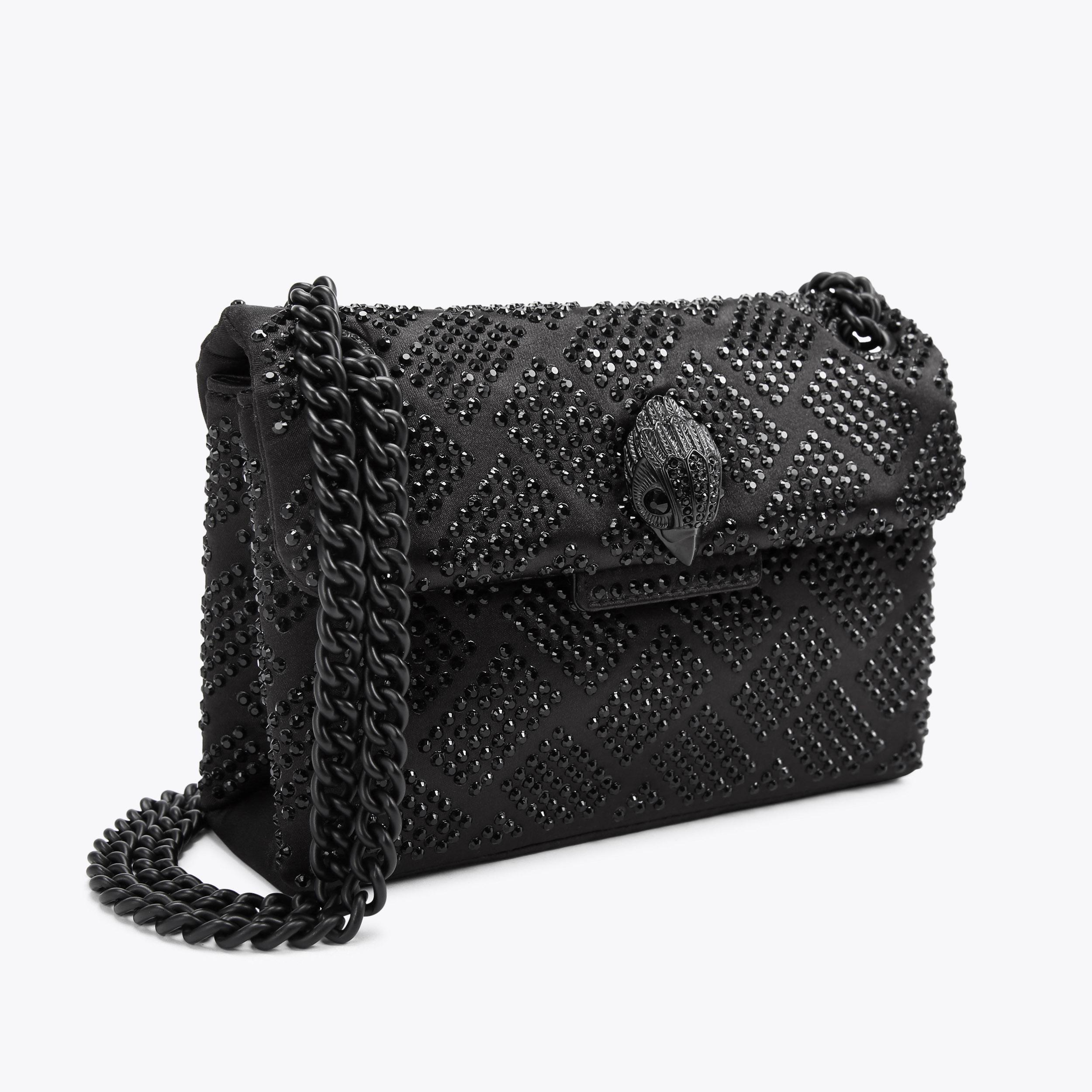 FABRIC MINI KENSINGTON Black Crystal Cross Body Fabric Purse by KURT ...