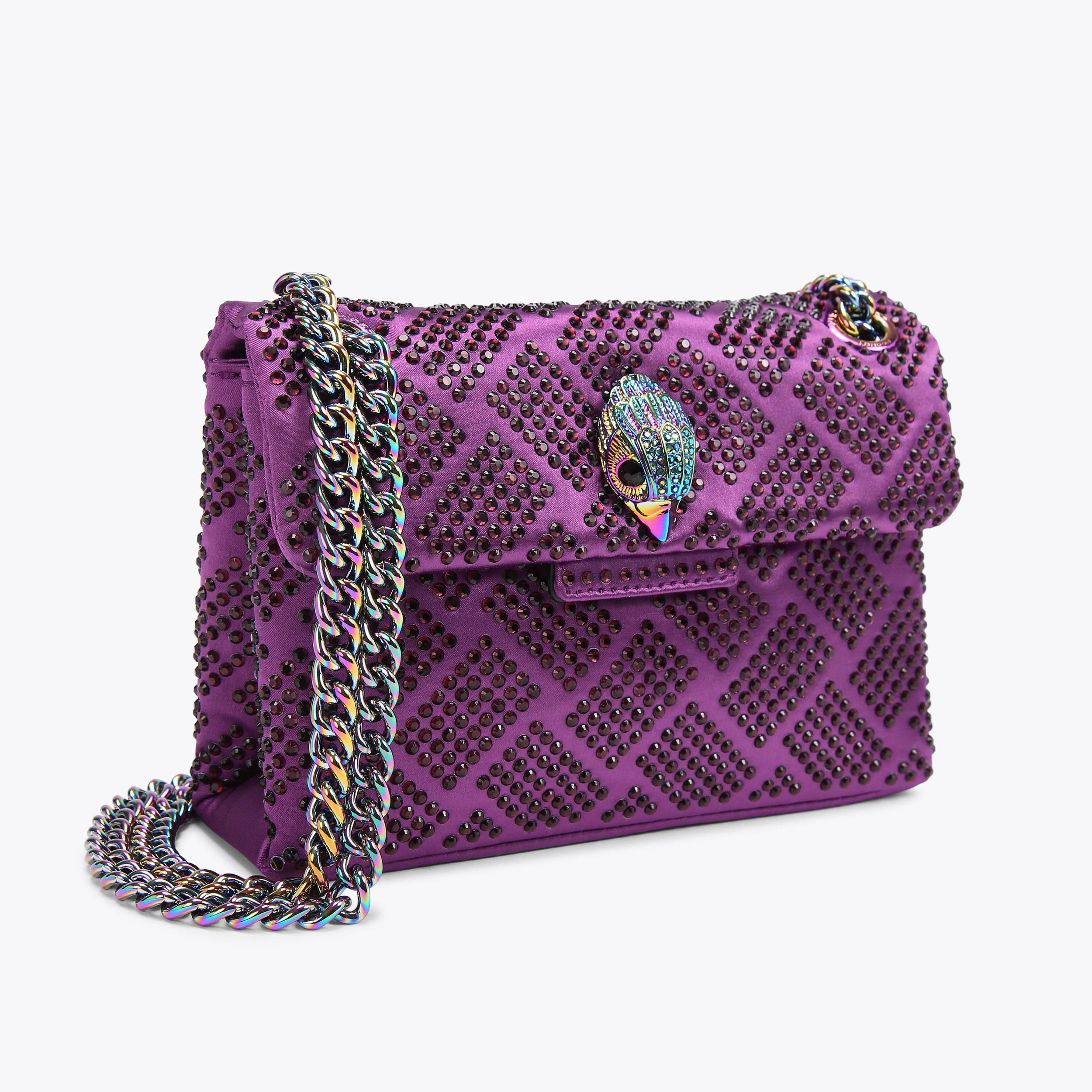 FABRIC MINI KENSINGTON Purple Crystal Cross Body Fabric Bag by KURT ...