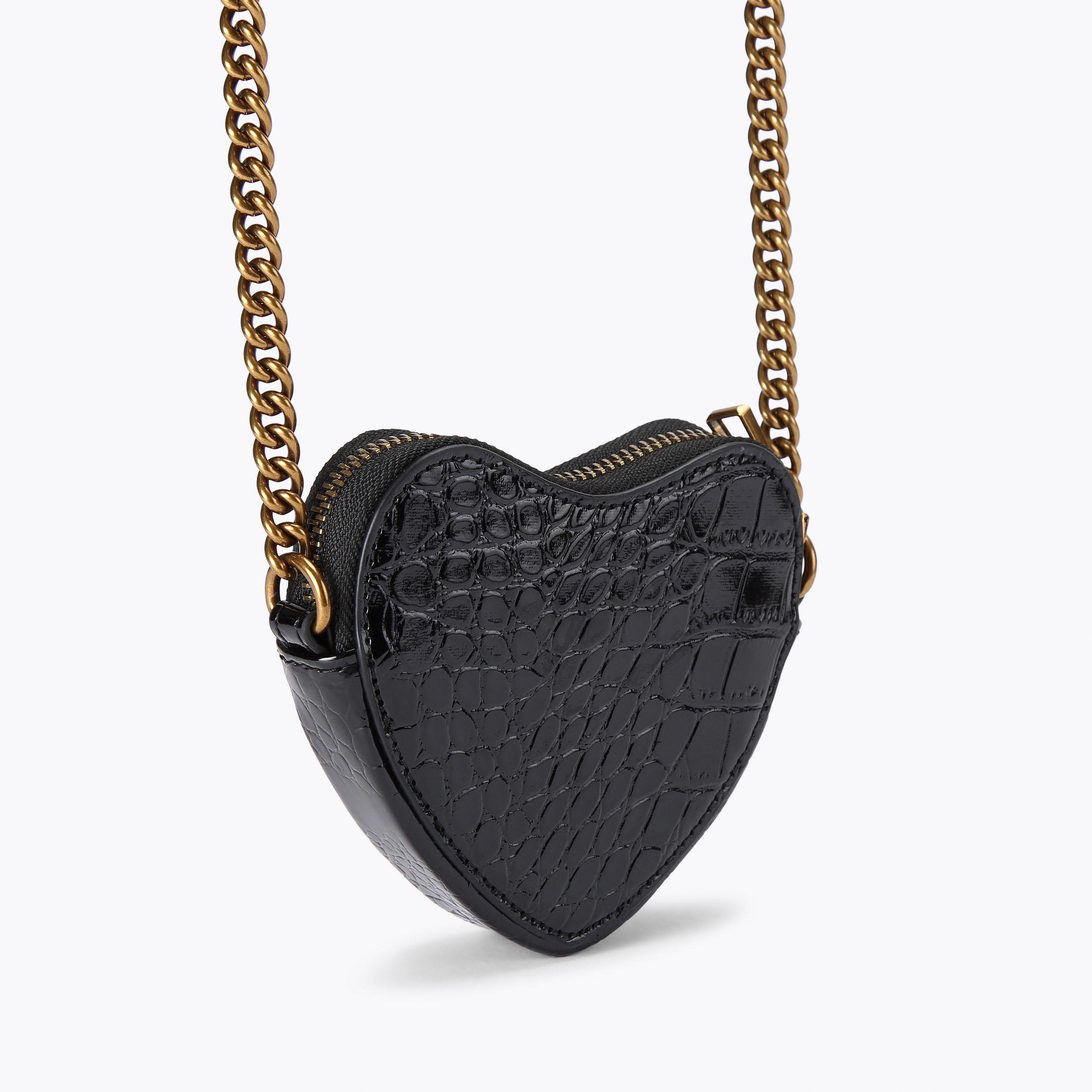 MICRO HEART CROSSBODY Croc Heart Cross Body Purse by KURT GEIGER LONDON