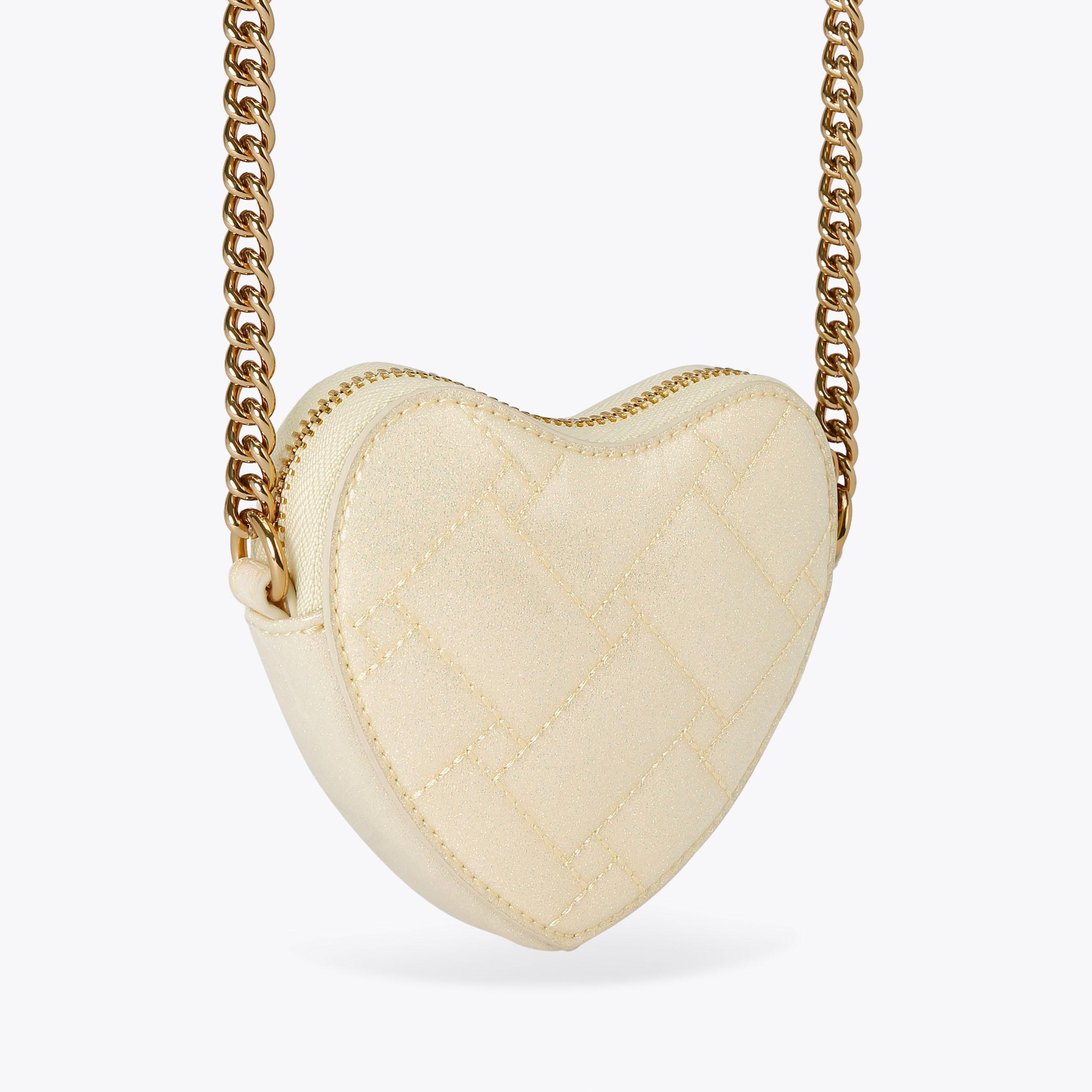 MICRO HEART CROSSBODY Champagne Glitter Cross Body Bag by KURT GEIGER ...