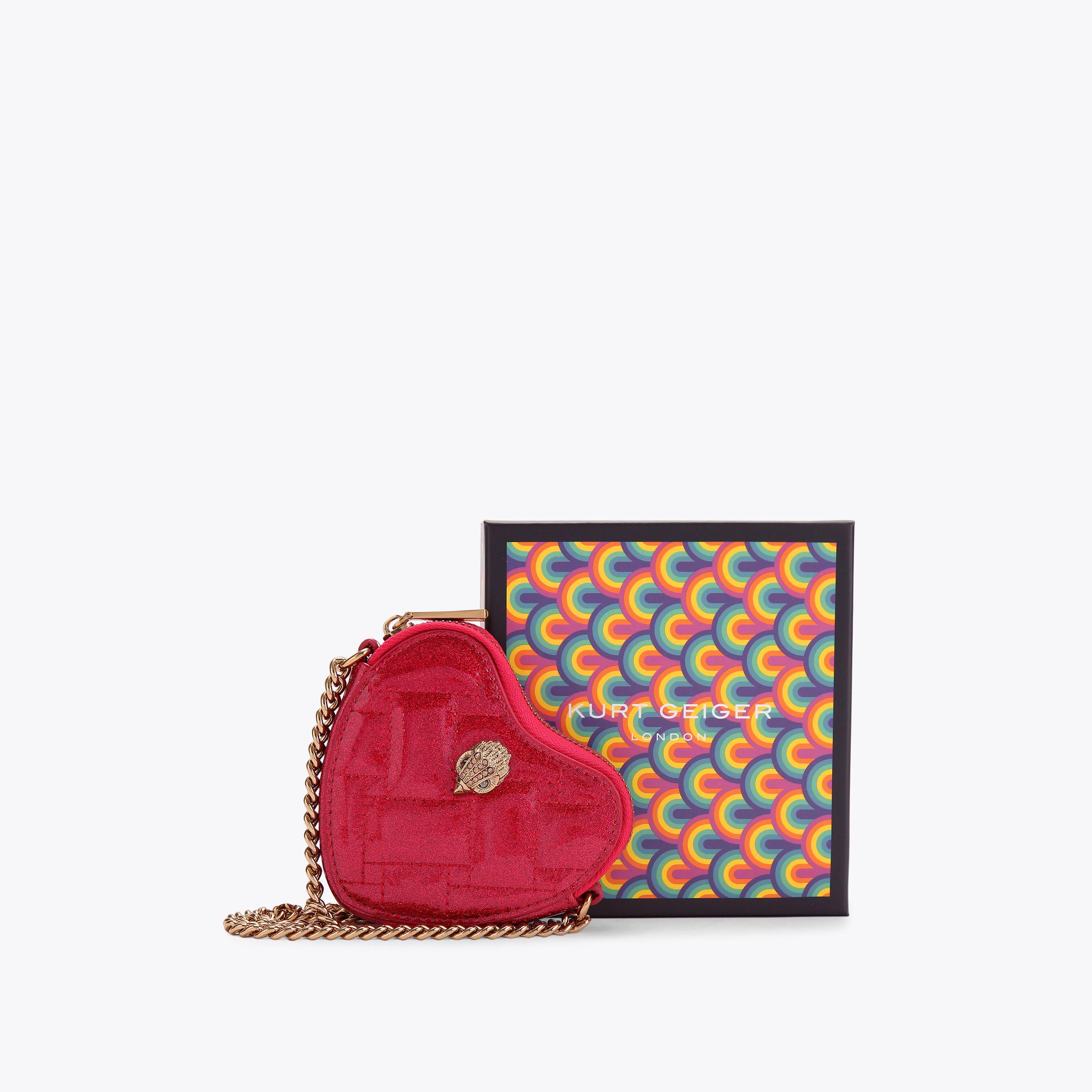 MICRO HEART CROSSBODY Red Shiny Vinyl Cross Body Purse by KURT GEIGER ...