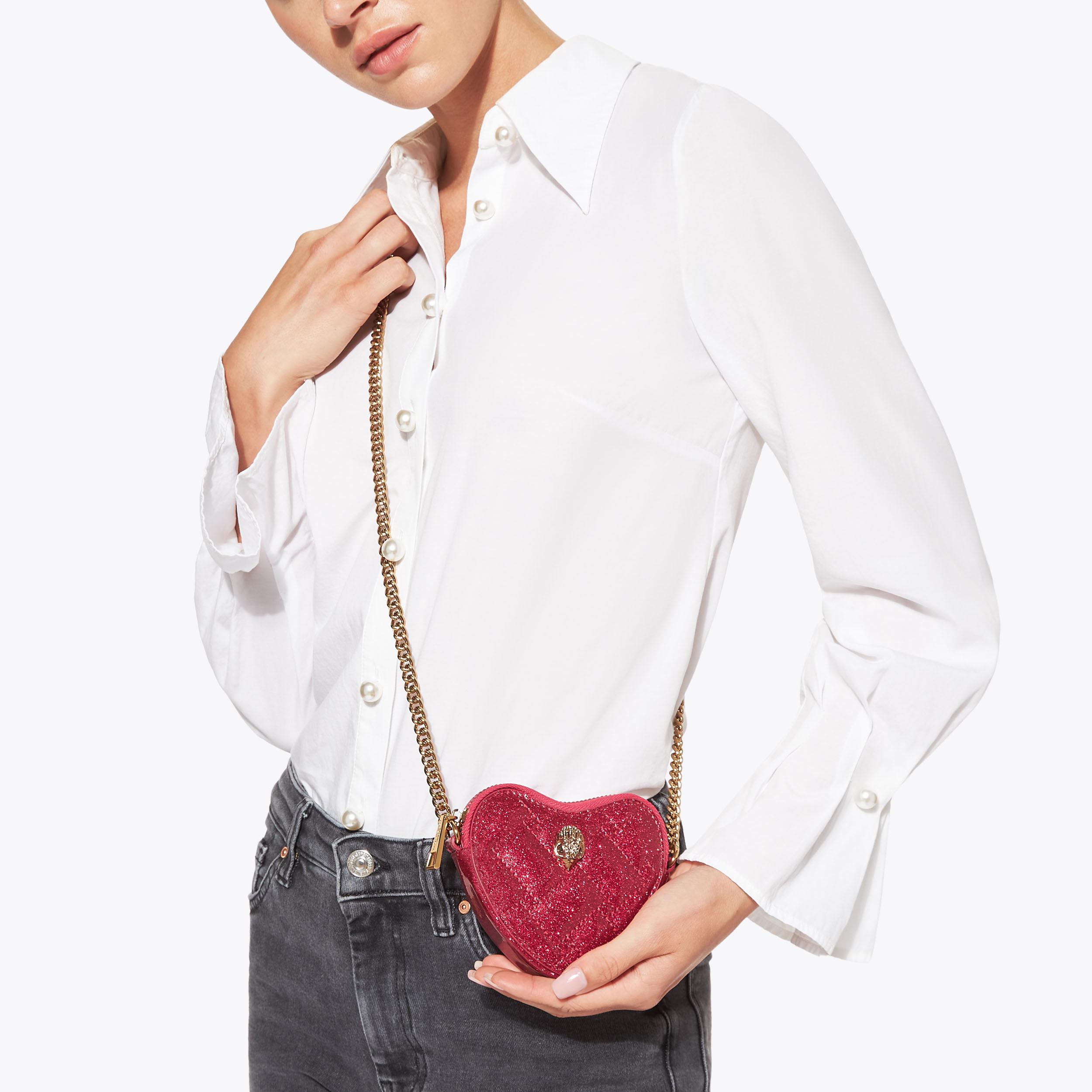 MICRO HEART CROSSBODY Red Shiny Vinyl Cross Body Purse by KURT GEIGER ...