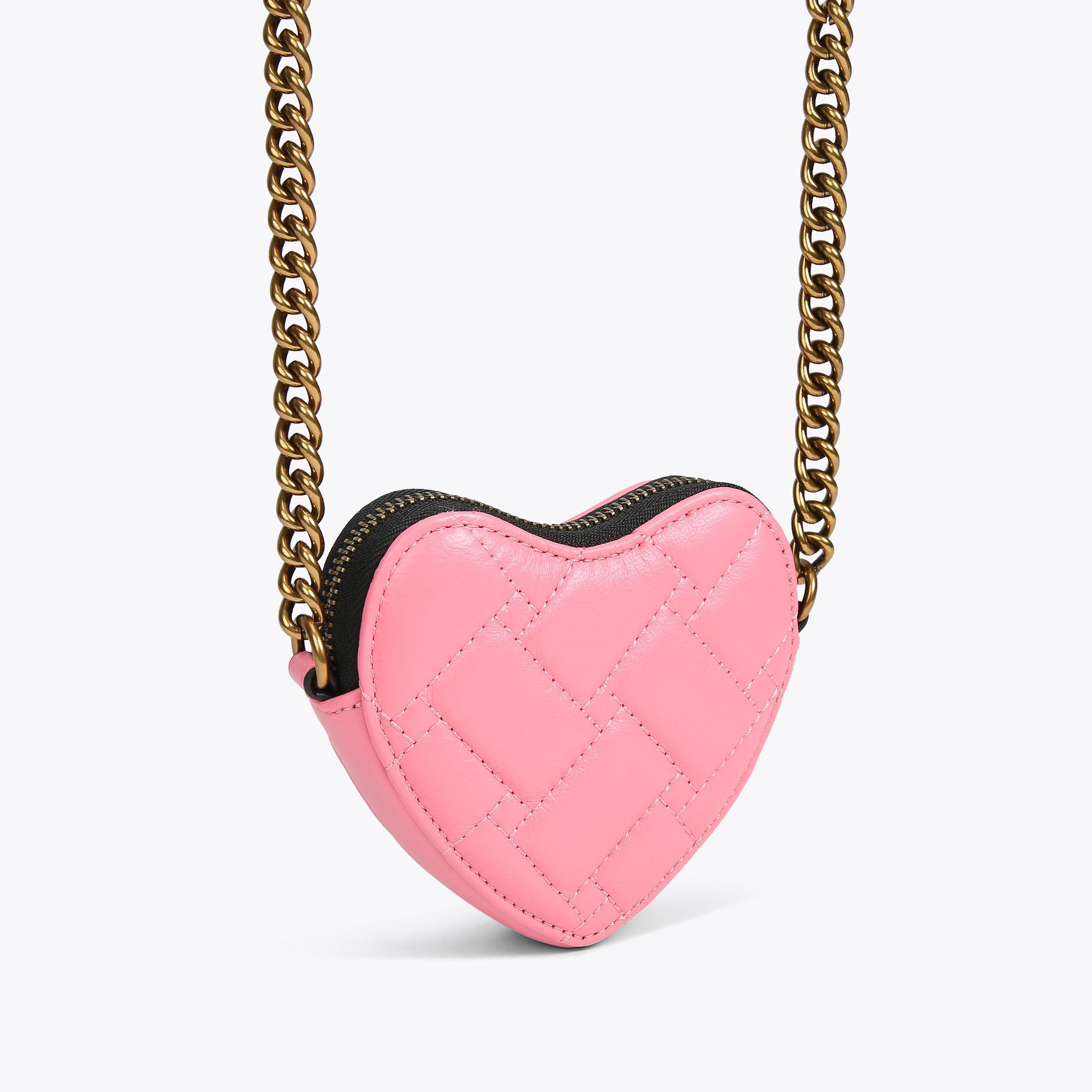 MICRO HEART CROSSBODY Pink Leather Cross Body Bag by KURT GEIGER LONDON