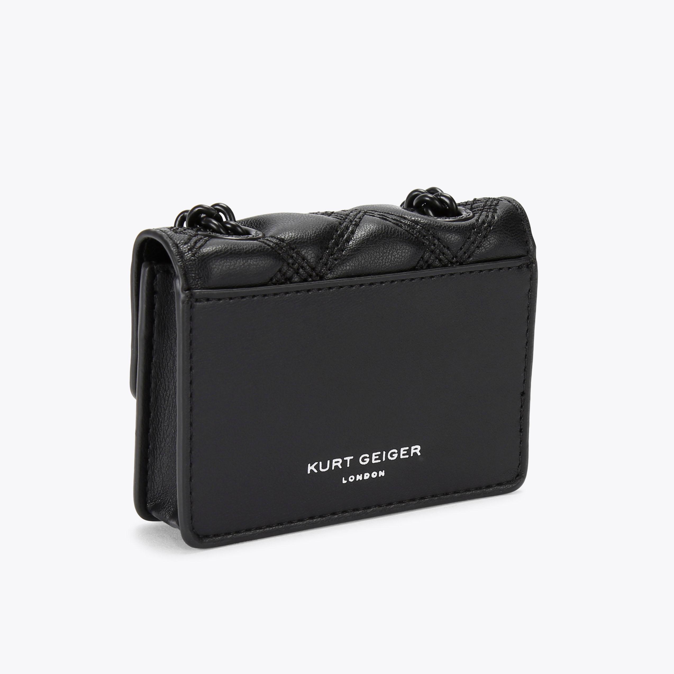 MICRO KENSINGTON Black Drench Cross Body Bag by KURT GEIGER LONDON