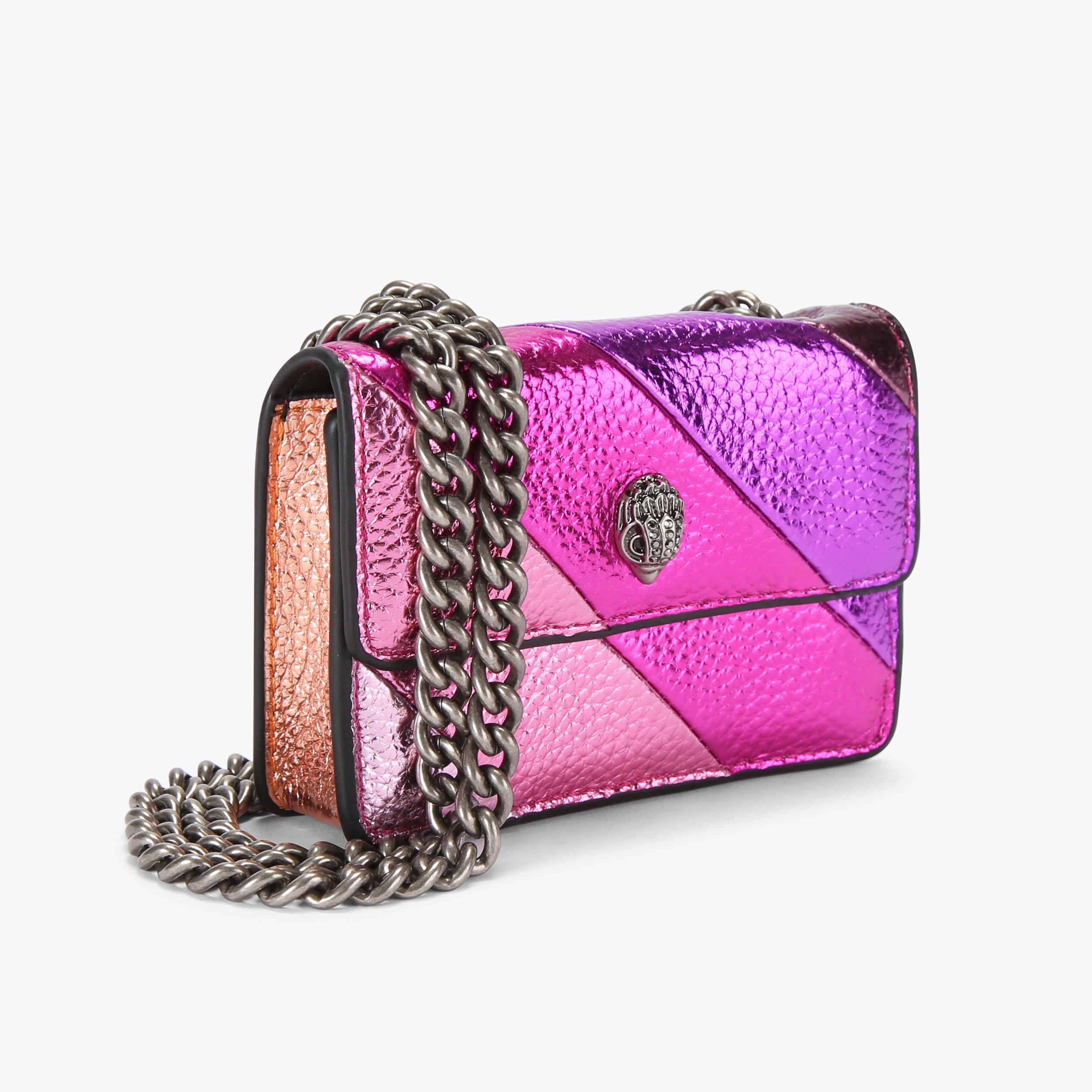 MICRO KENSINGTON Pink Stripe Cross Body by KURT GEIGER LONDON